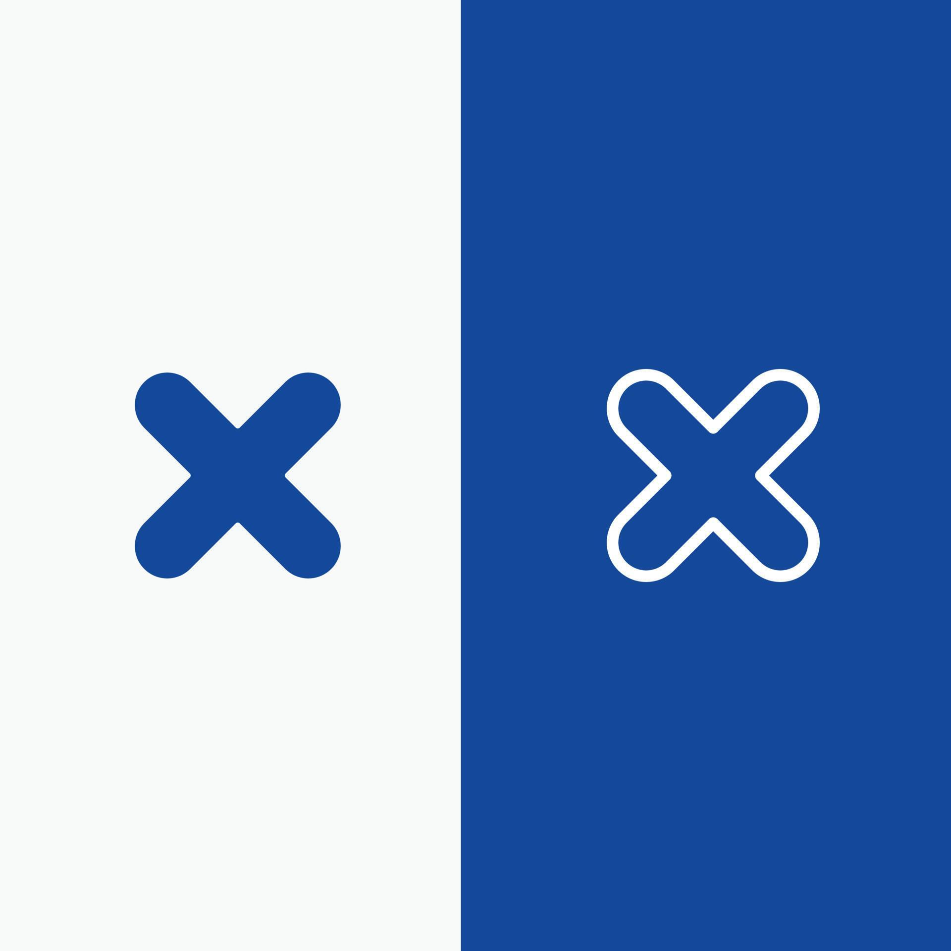 Delete Cancel Close Cross Line and Glyph Solid icon Blue banner Line ... Delete Cancel Close Cross Line and Glyph Solid icon Blue banner Line ...