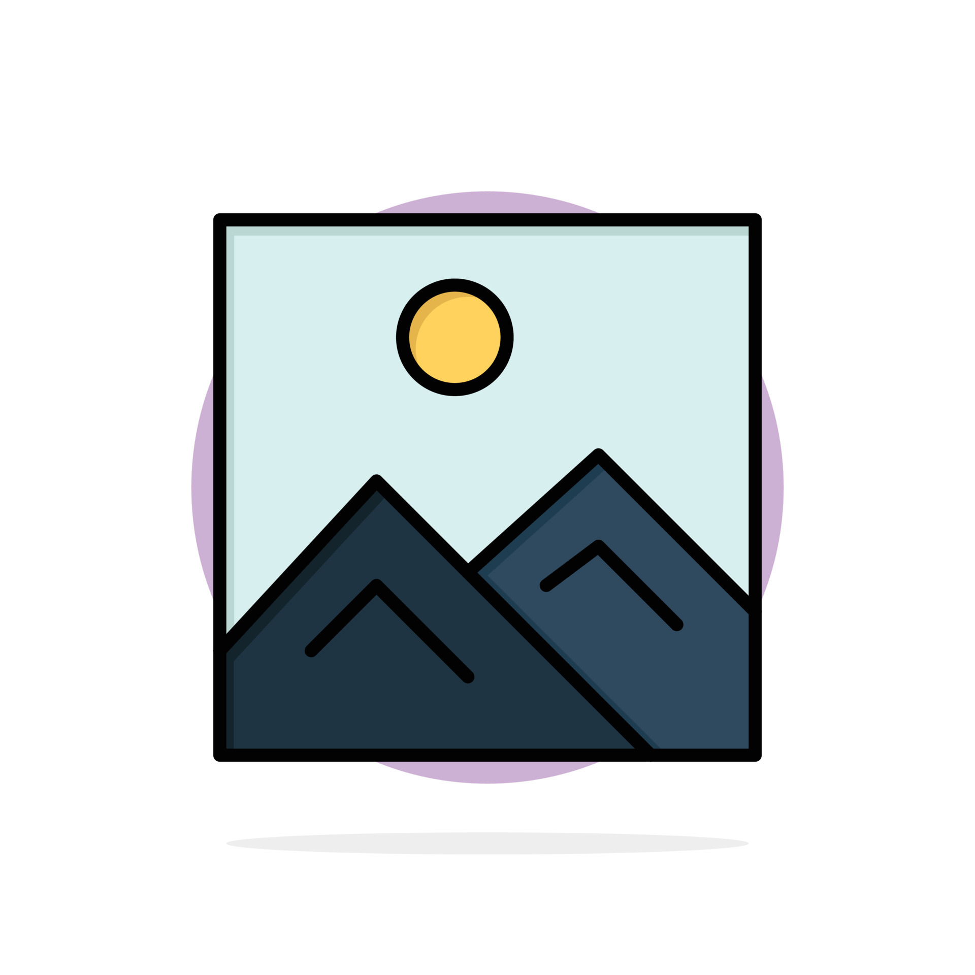 Frame Picture Image Education Abstract Circle Background Flat Color Icon 13146284 Vector Art At