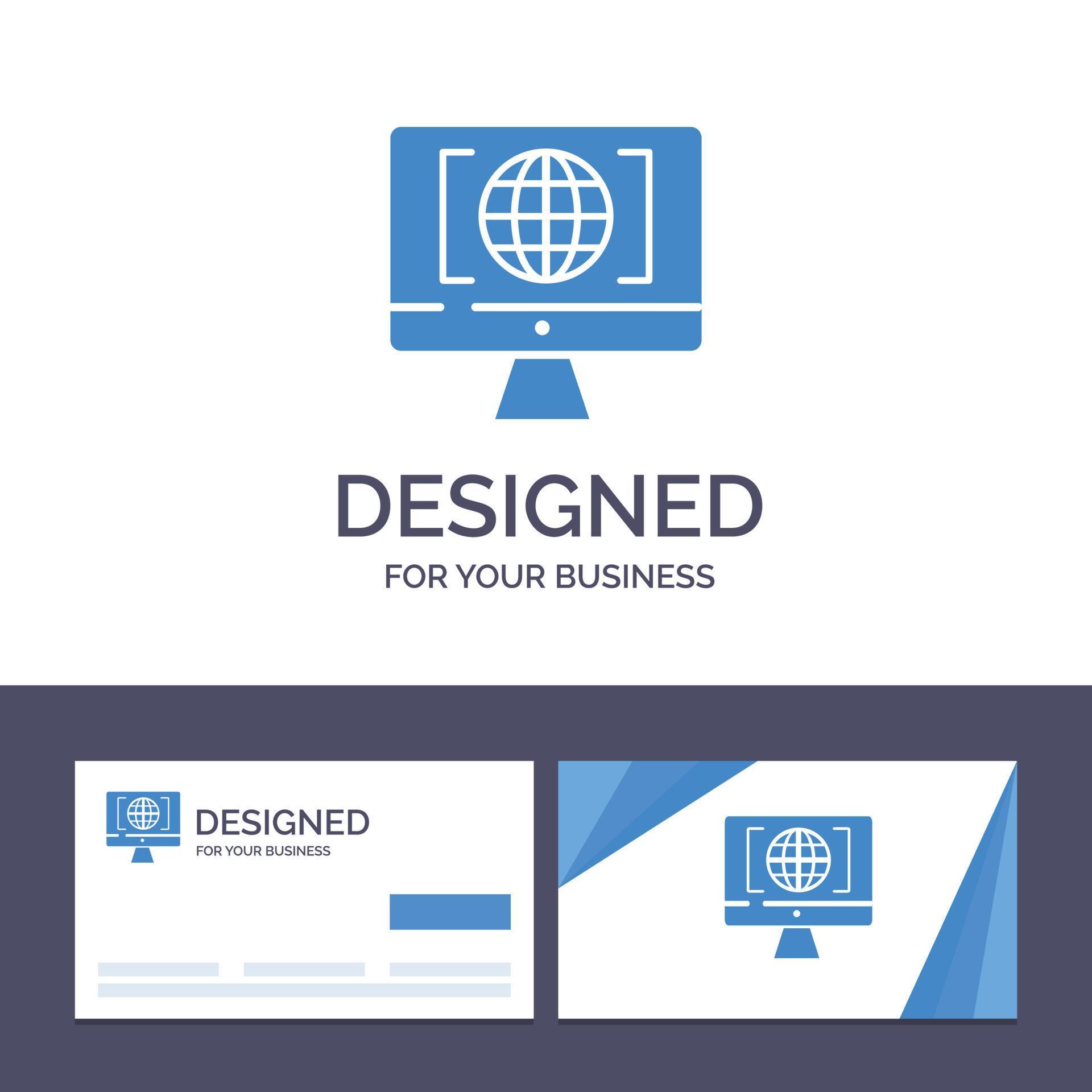 Creative Business Card And Logo Template Computer Internet World Big