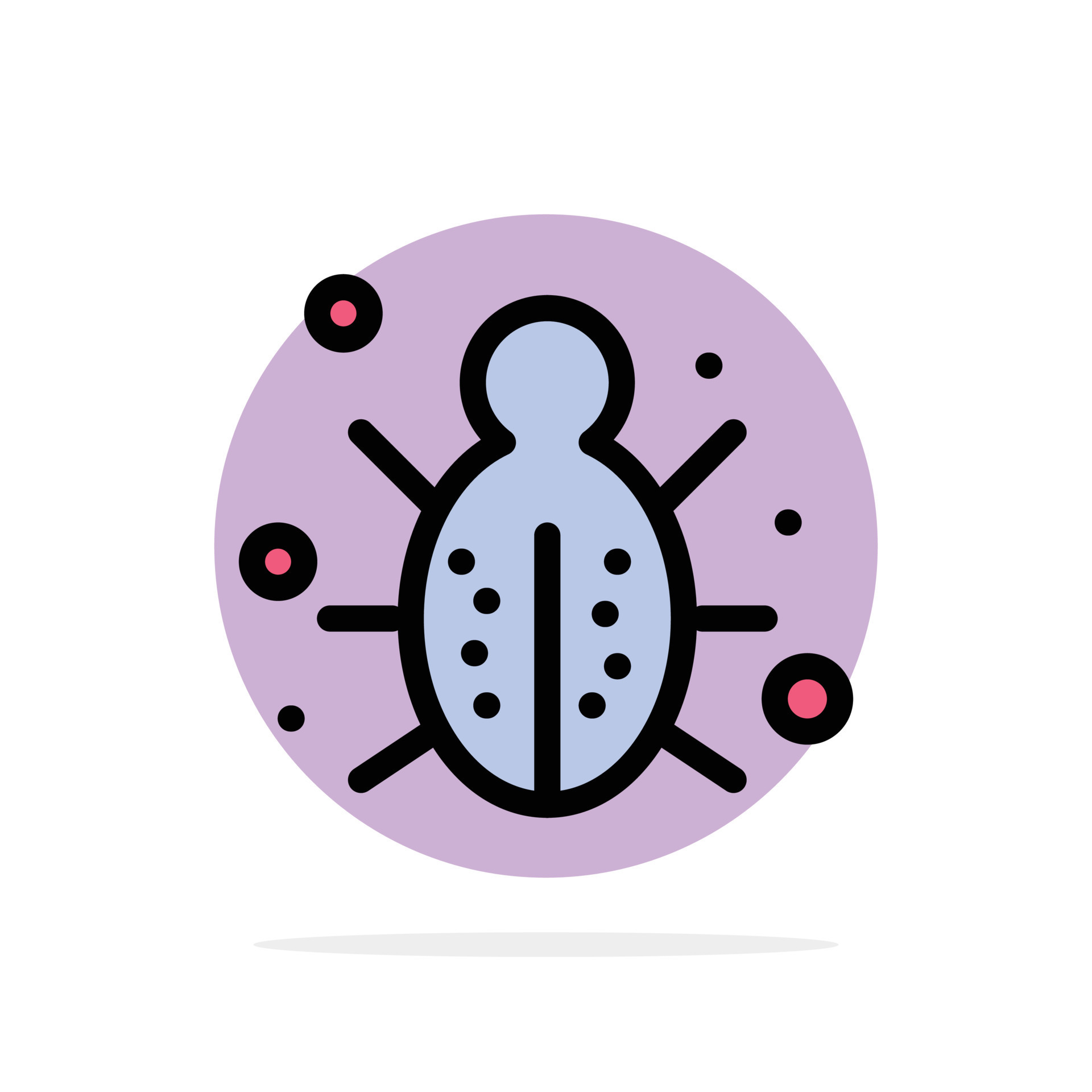 Bug Internet Network Protection Security Abstract Circle Background Flat Color Icon 13146873