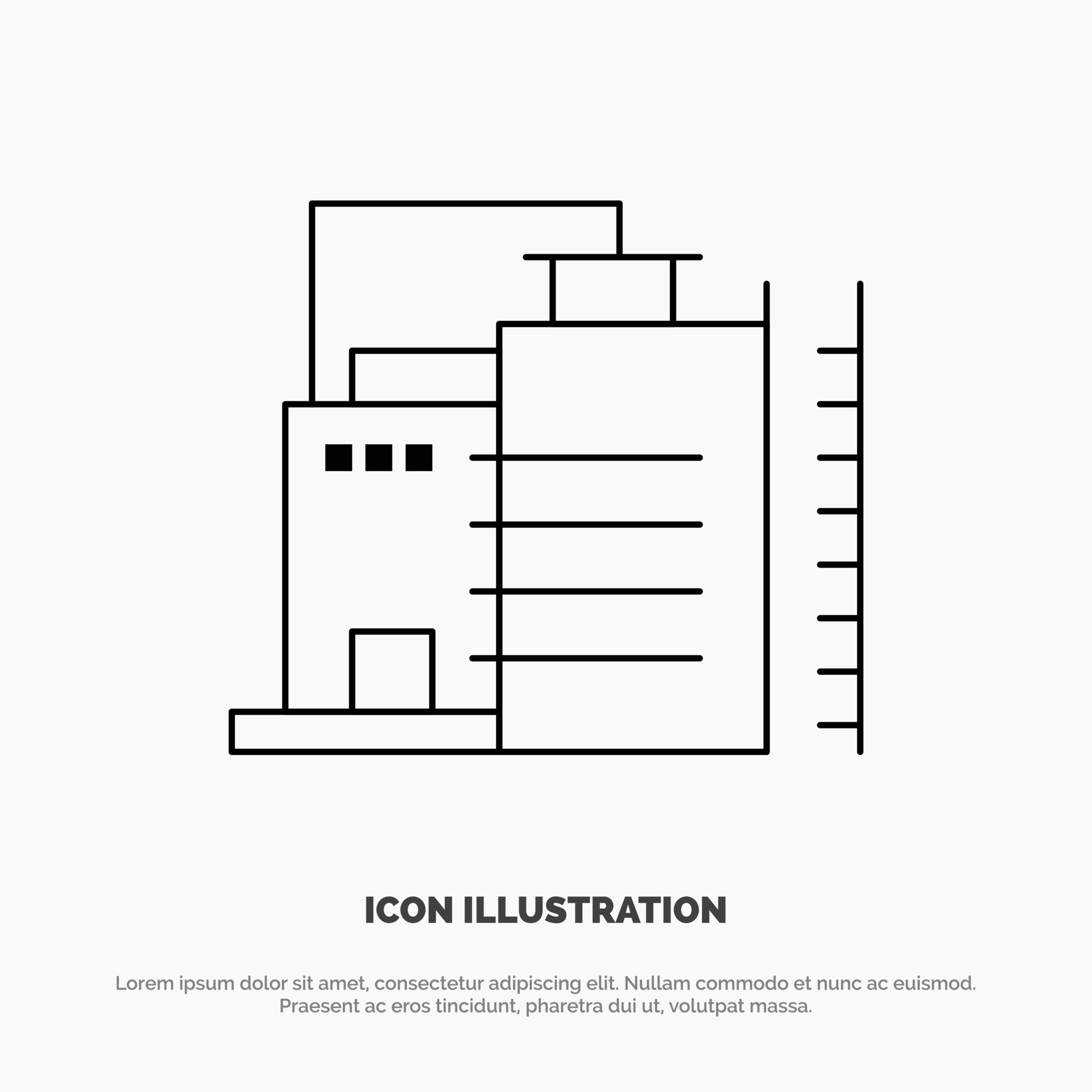 Building Construction Factory Industry Line Icon Vector 13146979 Vector Art At Vecteezy