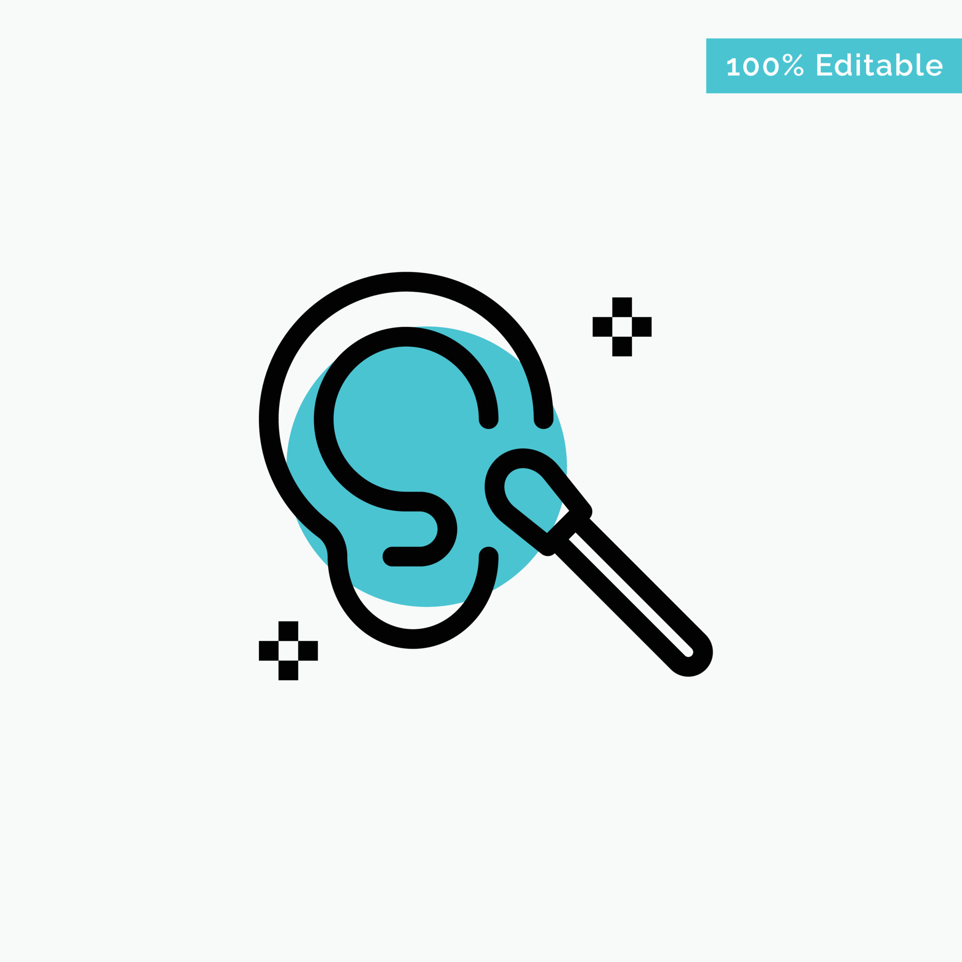 Buds Ear Cleaning Clean turquoise highlight circle point Vector icon 13147069 Vector Art at Vecteezy