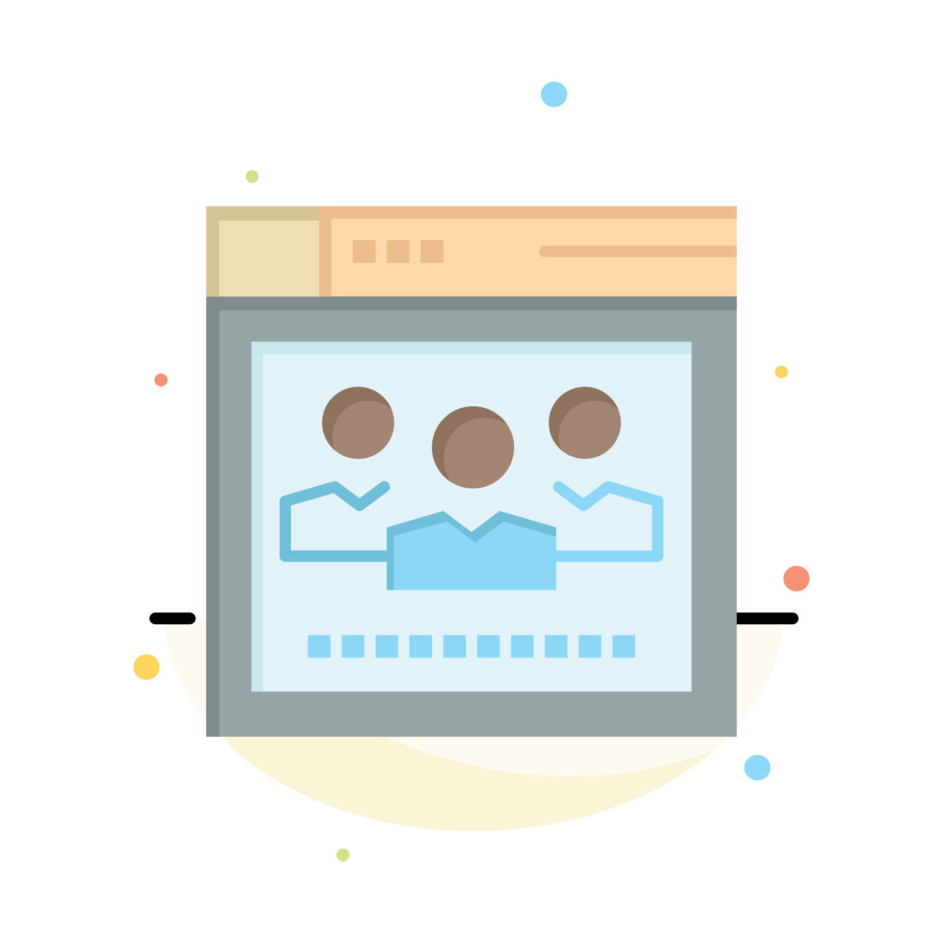 Browser Network Web Education Abstract Flat Color Icon Template