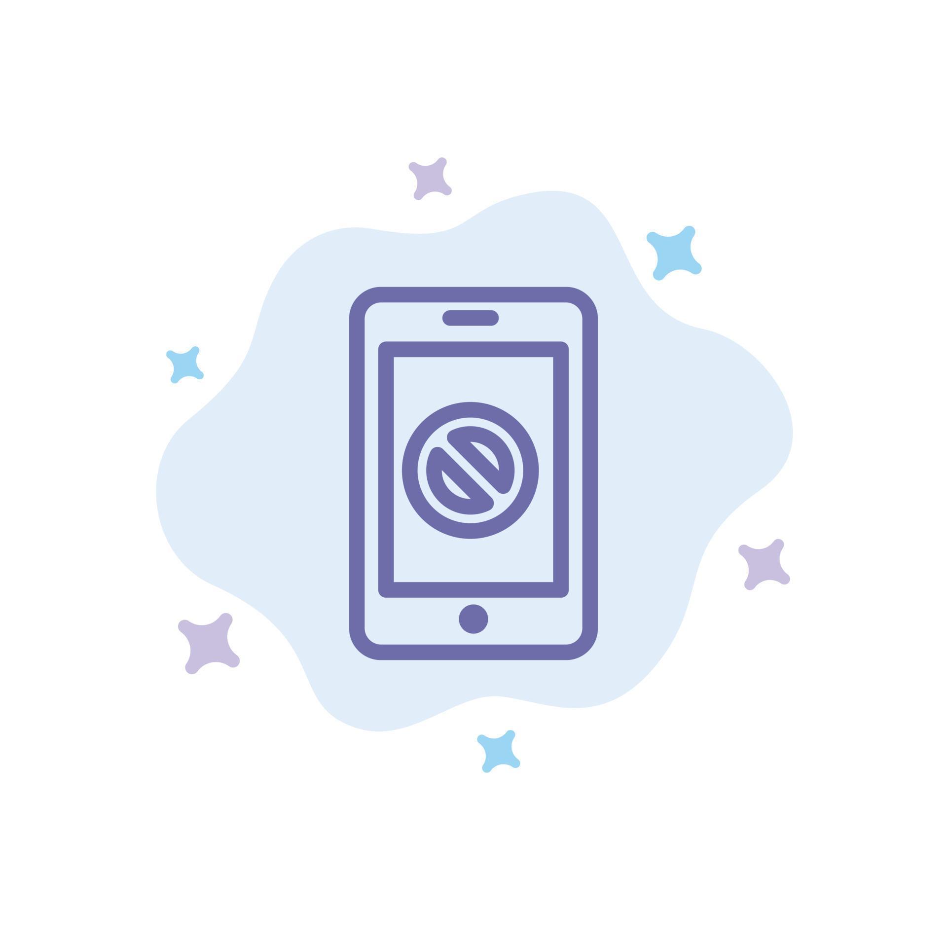 Mobile Cell Phone No No Mobile Blue Icon On Abstract Cloud Background 13147712 Vector Art At