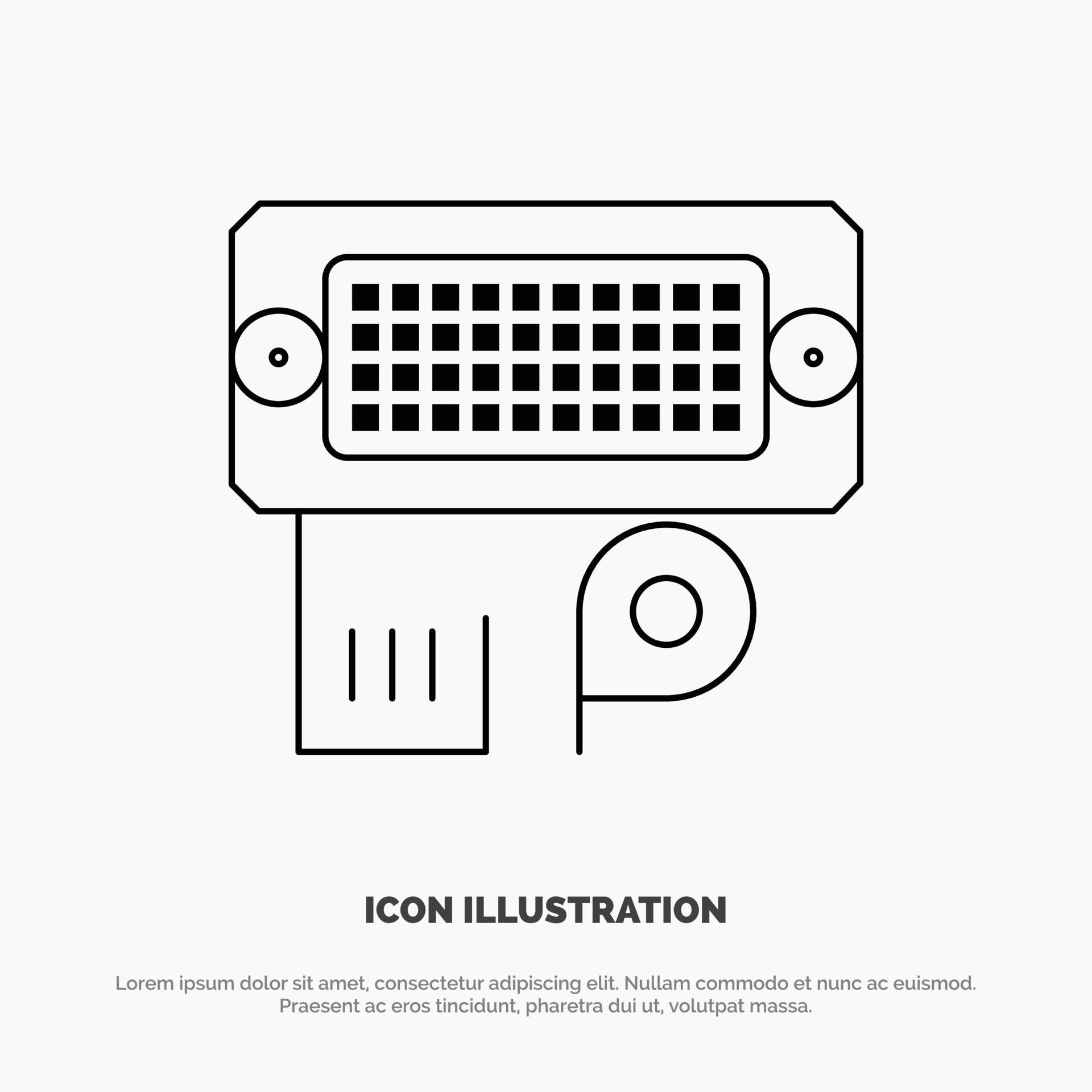 Adapter Connection Data Input Line Icon Vector 13147740 Vector Art At
