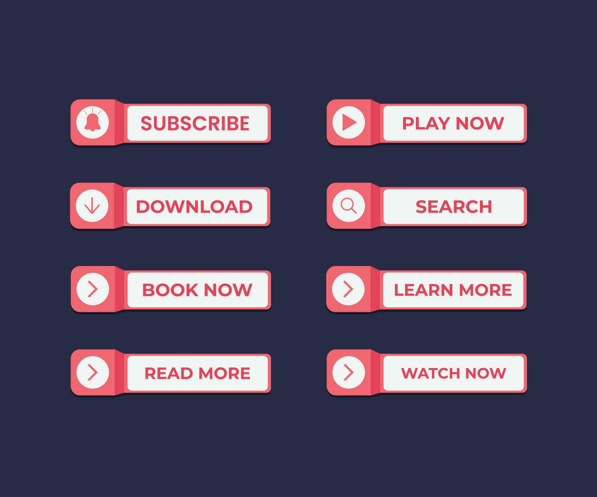 Web buttons or vector website interface action buttons set 13147951 ...