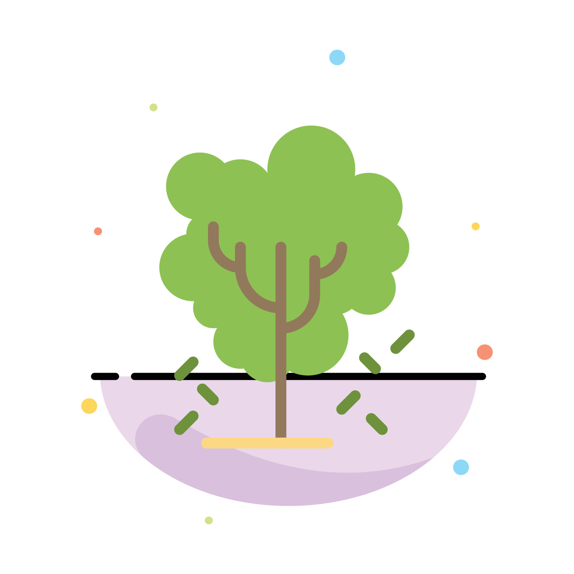 Tree Apple Apple Tree Nature Spring Abstract Flat Color Icon Template 13148182 Vector Art at ...