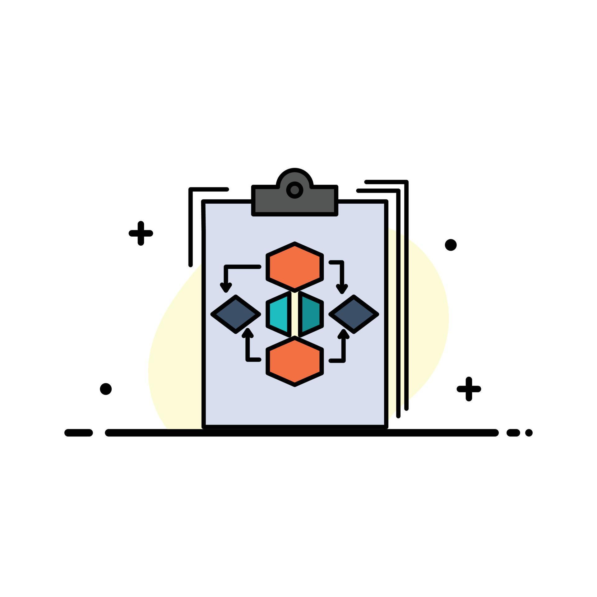 Clipboard Business Diagram Flow Process Work Workflow Business Flat ...