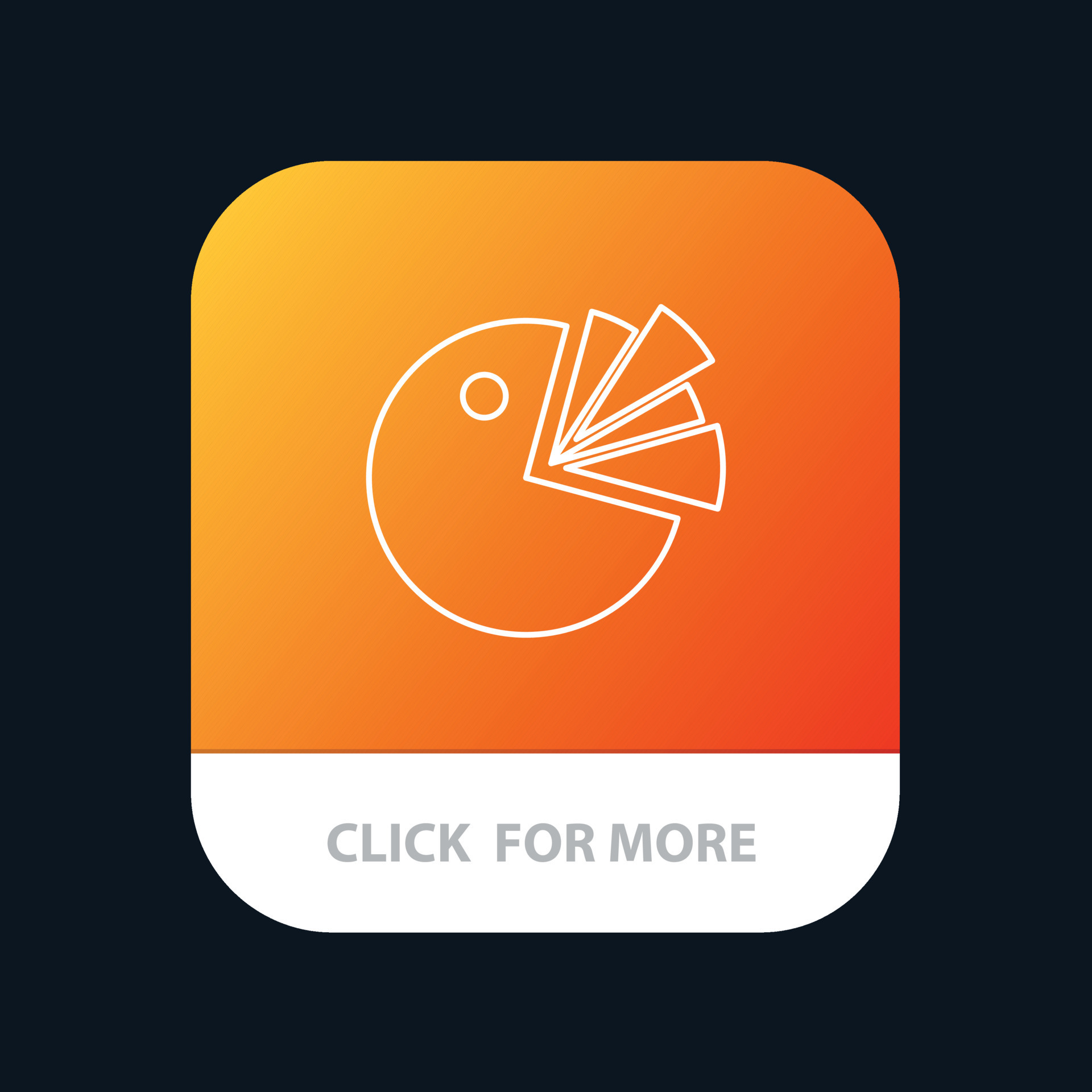 Pie Chart Presentation Diagram Mobile App Button Android and IOS Line ...