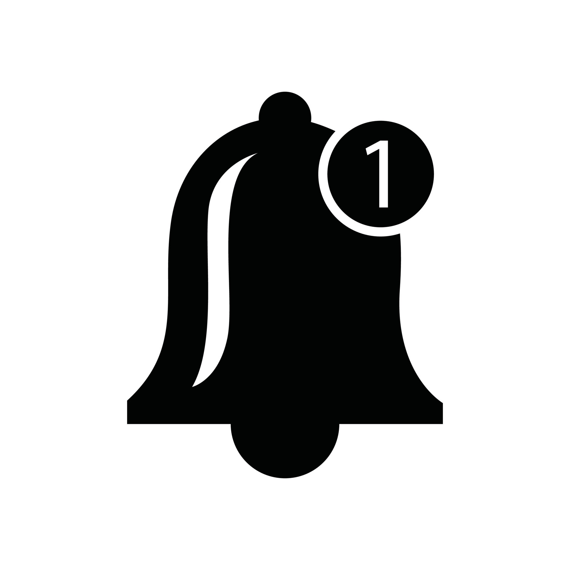 New notification icon. Alert incoming short messages, bell symbols for ...