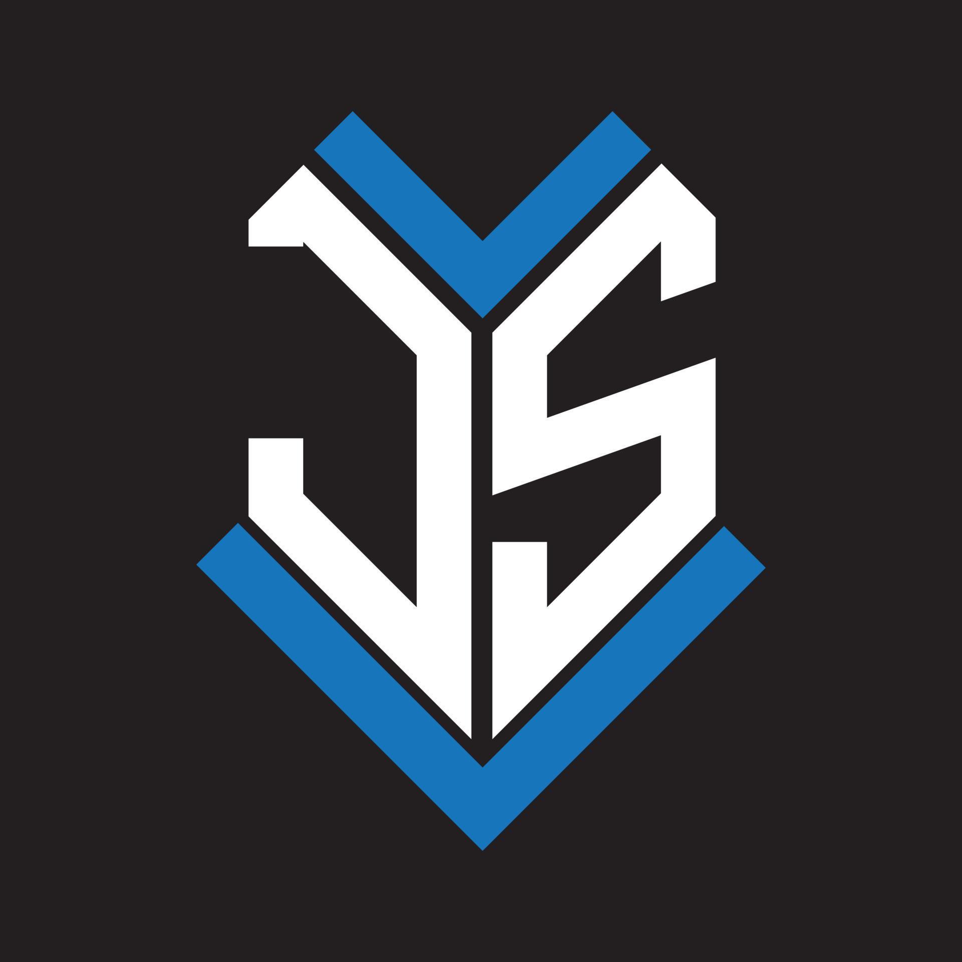 JS letter logo design on black background. JS creative initials letter ...