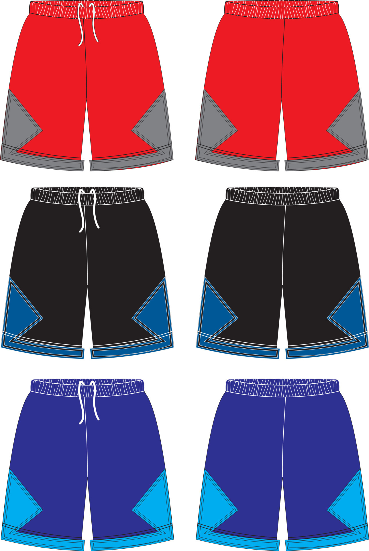 Basketball Uniform Shorts Template For Basketball Club Front And Back