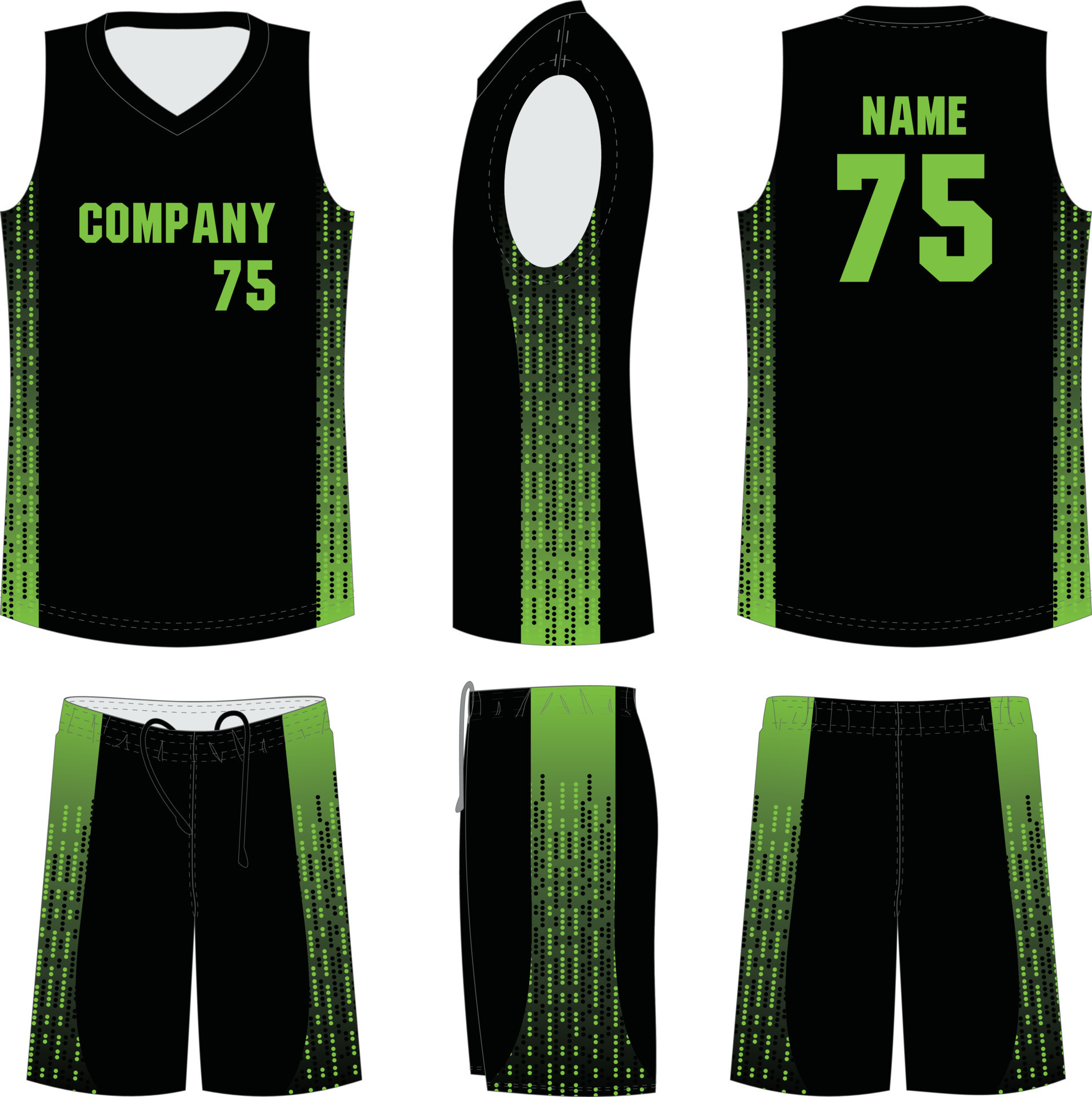 Basketball Uniform Shorts Template For Basketball Club Front And