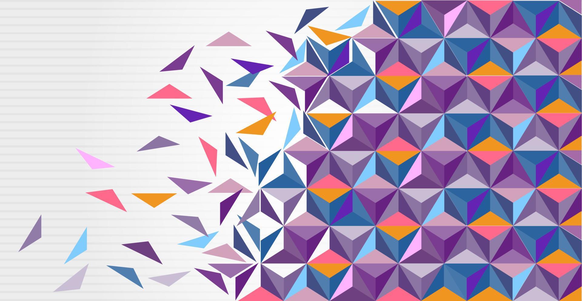 Abstract geometric pattern. Scattered pattern of gradient triangles ...