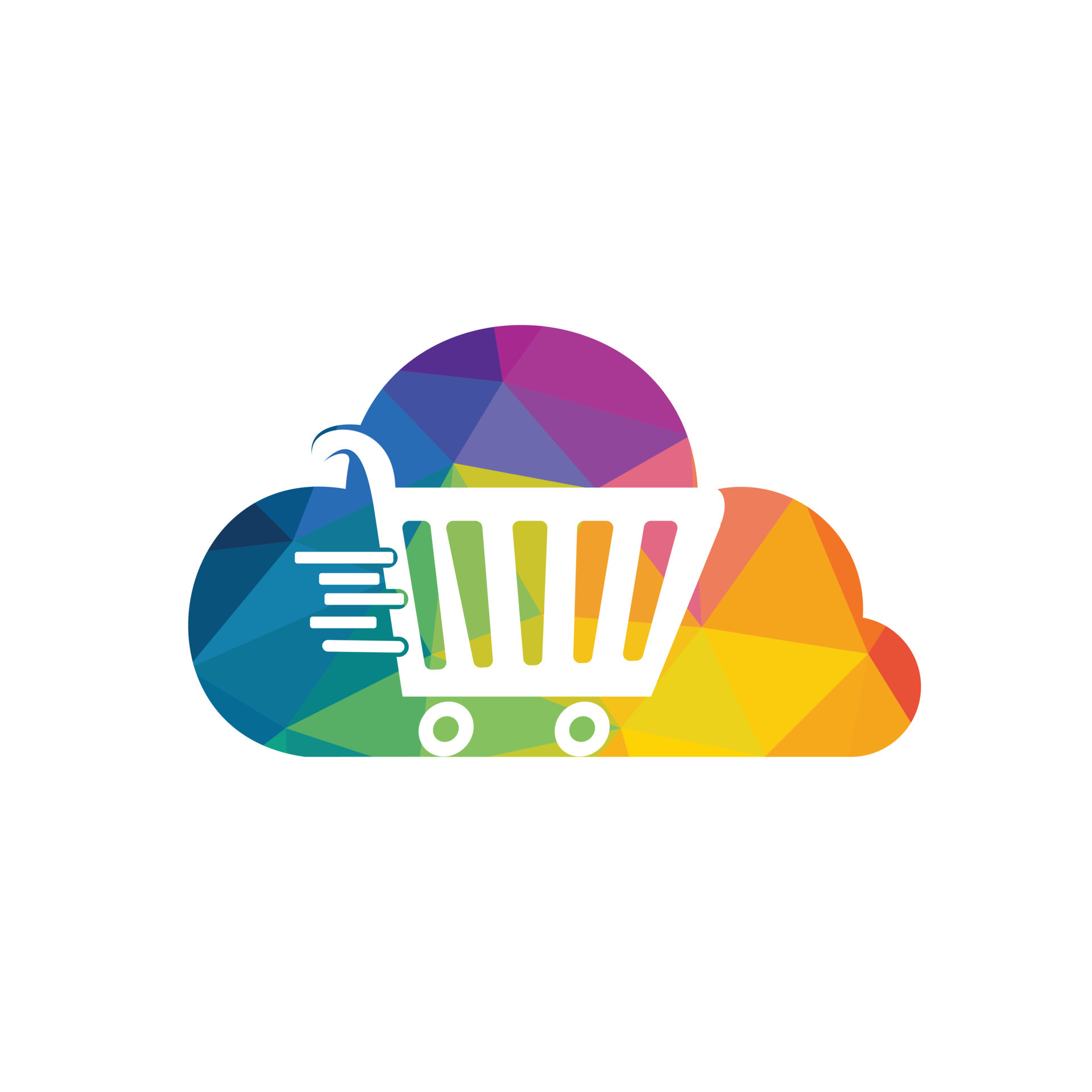 diseño de logotipo de compras en la nube. plantilla de logotipo de tienda en línea de vector ...