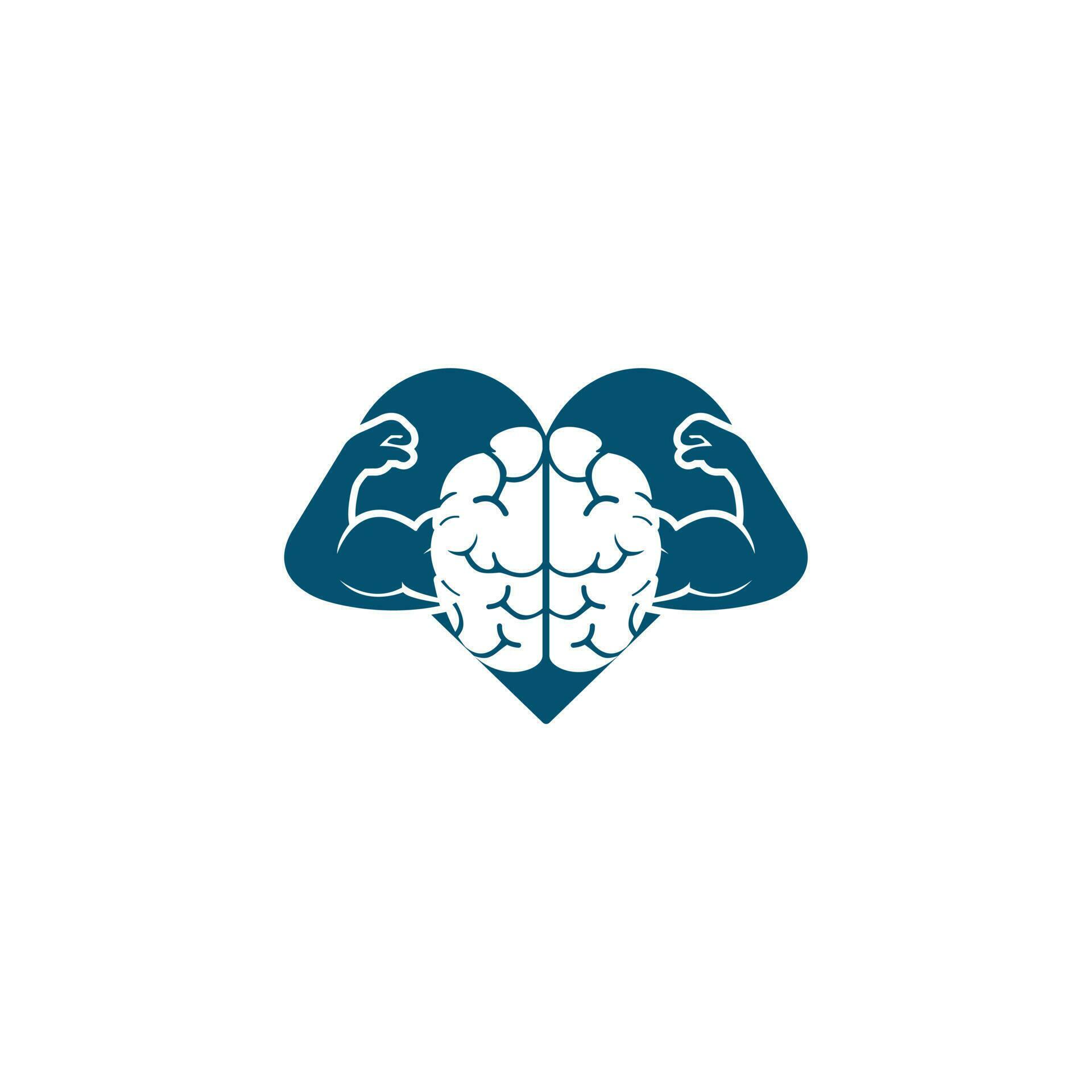 Strong Brain Vector Logo Design High Iq Concept Brain With Strong Biceps 13156132 Vector Art