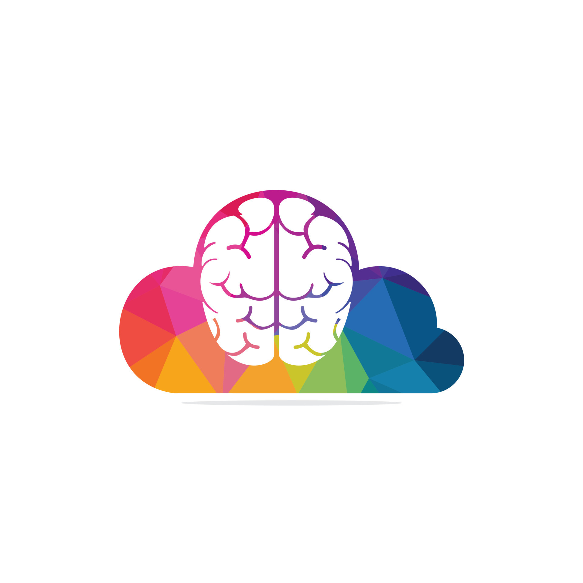Cloud brain logo design vector icon. Digital brain logo. Database and ... Cloud brain logo design vector icon. Digital brain logo. Database and ...