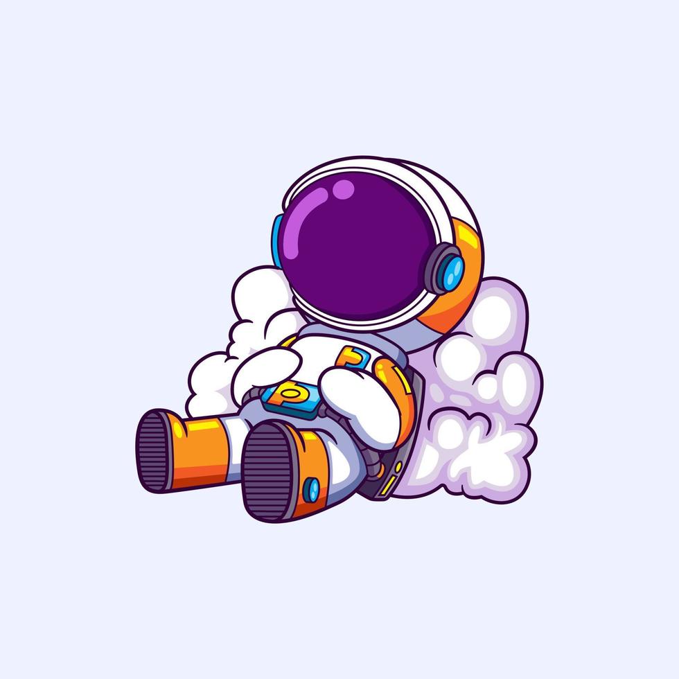 The astronaut is relaxing on cloud and sleeping for a while 13156659 Vector Art at Vecteezy
