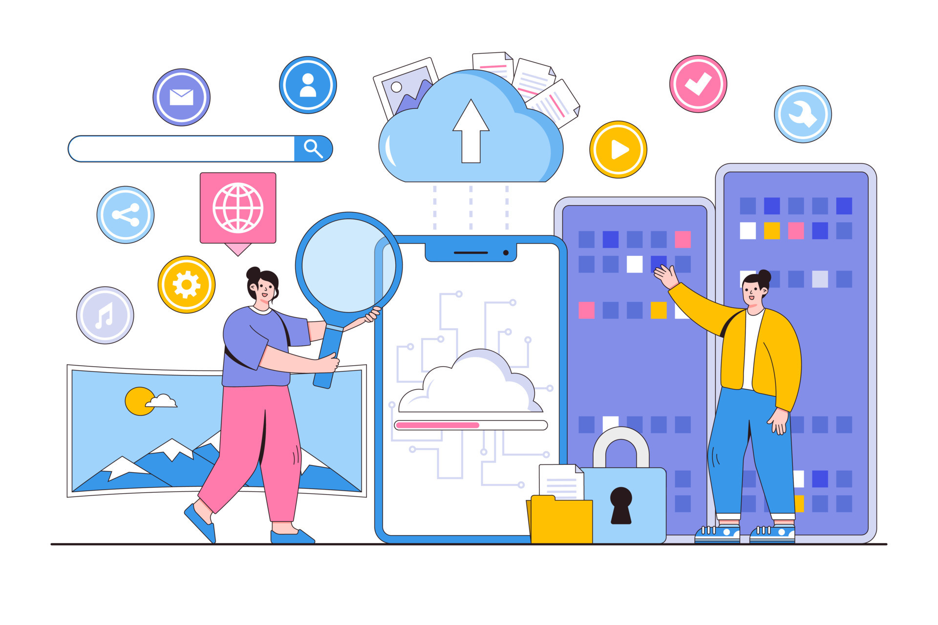 Flat Business Technology Mobile Cloud Computing Service With Team Administrator And Developer