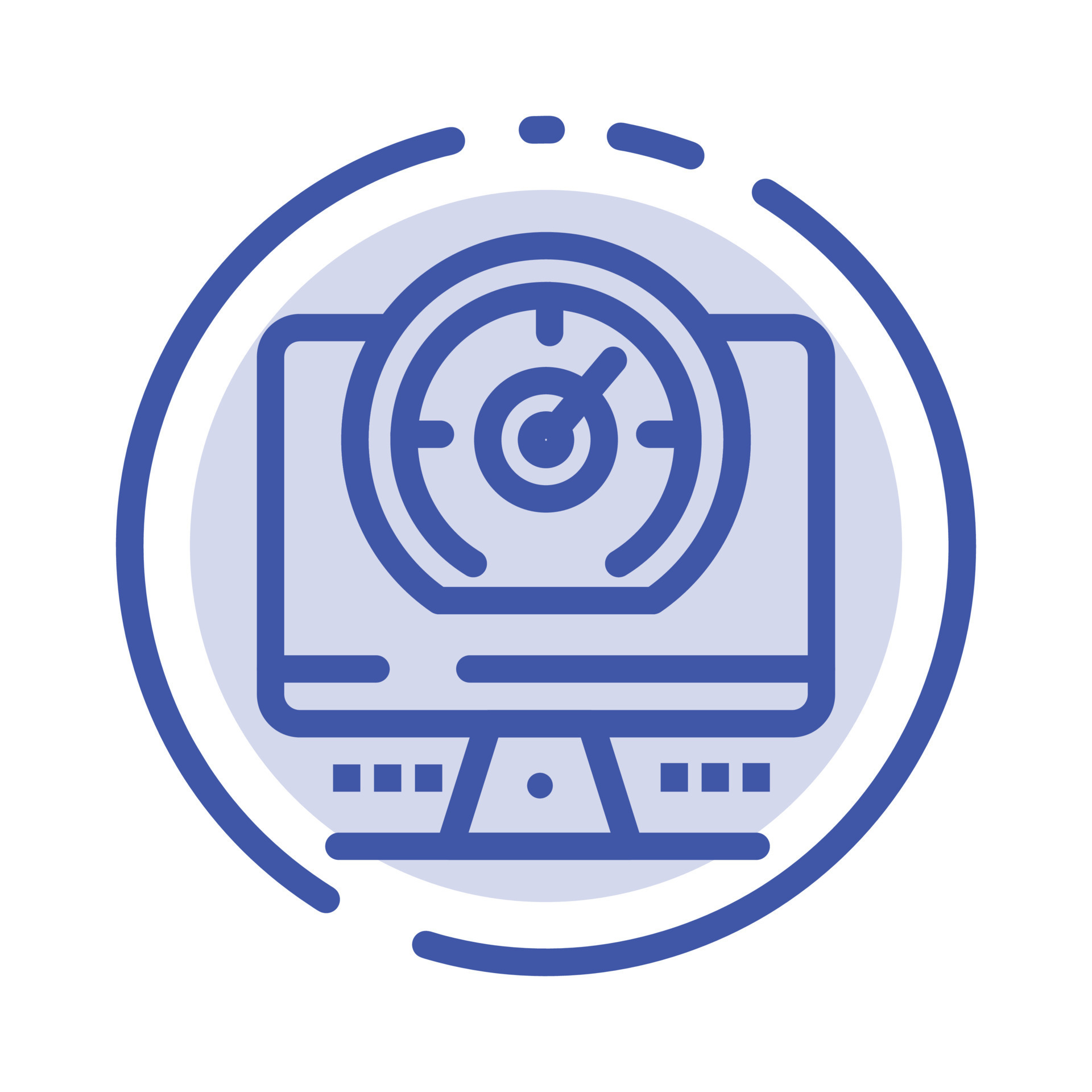 Compass Computer Timer Location Blue Dotted Line Line Icon 13159329 Vector Art At Vecteezy