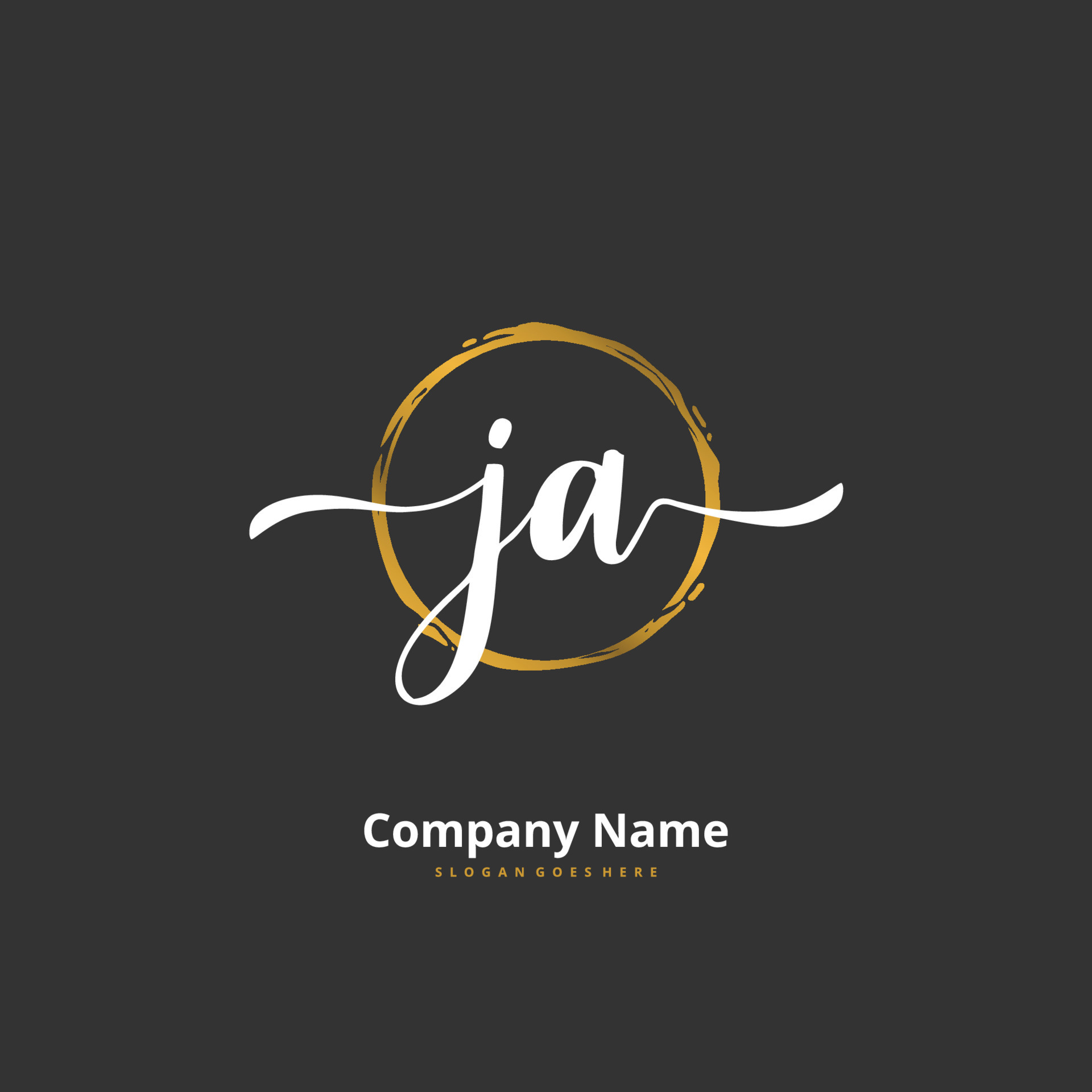 JA Initial handwriting and signature logo design with circle. Beautiful design handwritten logo ...