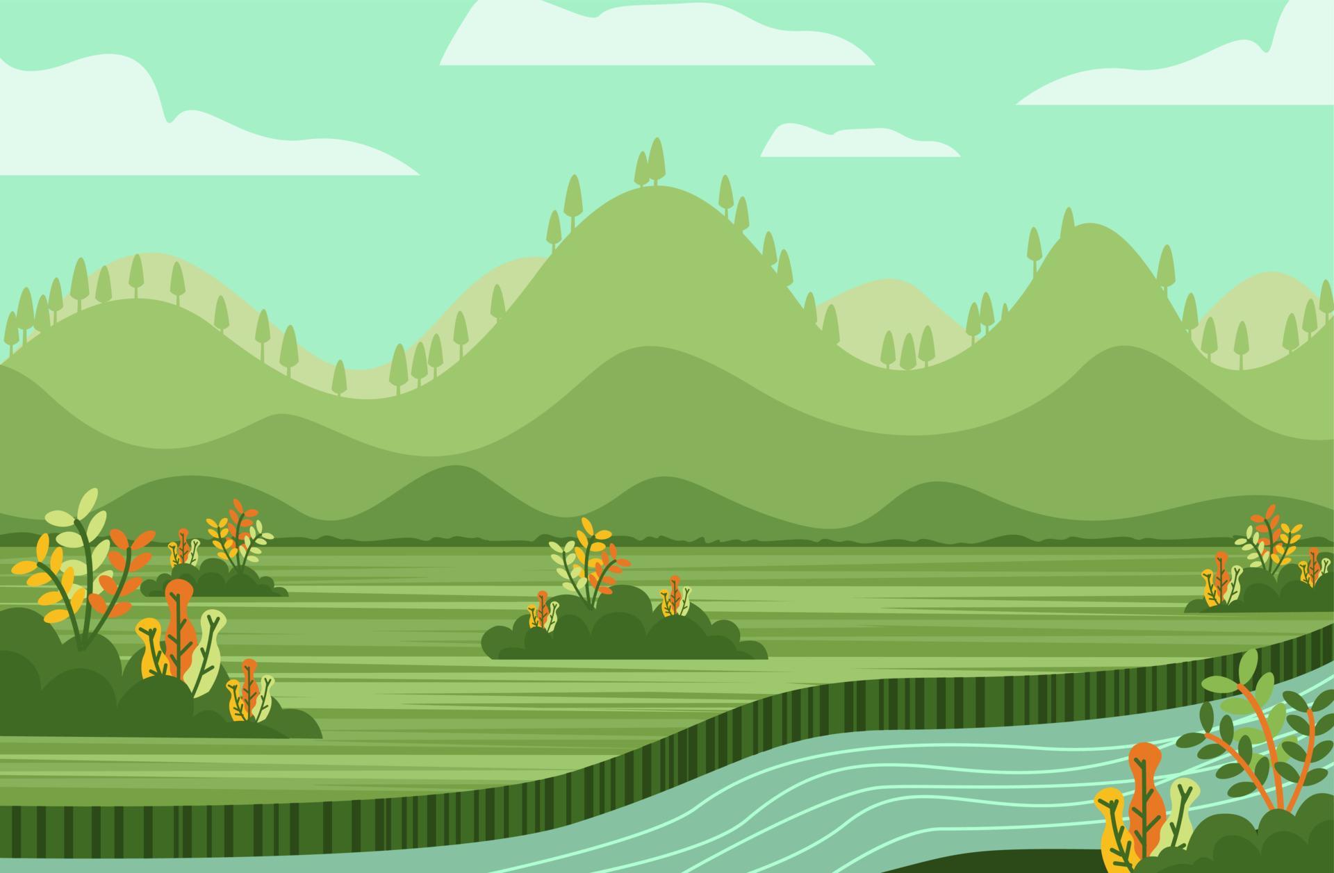 landscape vector wallpaper spring or autumn background 13160047 Vector ...