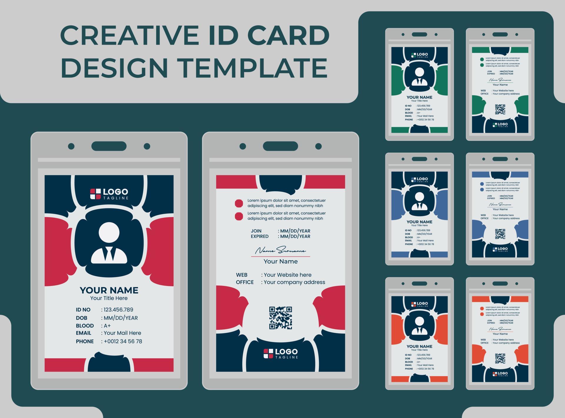 Creative Modern Unique Id Card Design Template 13162414 Vector Art At