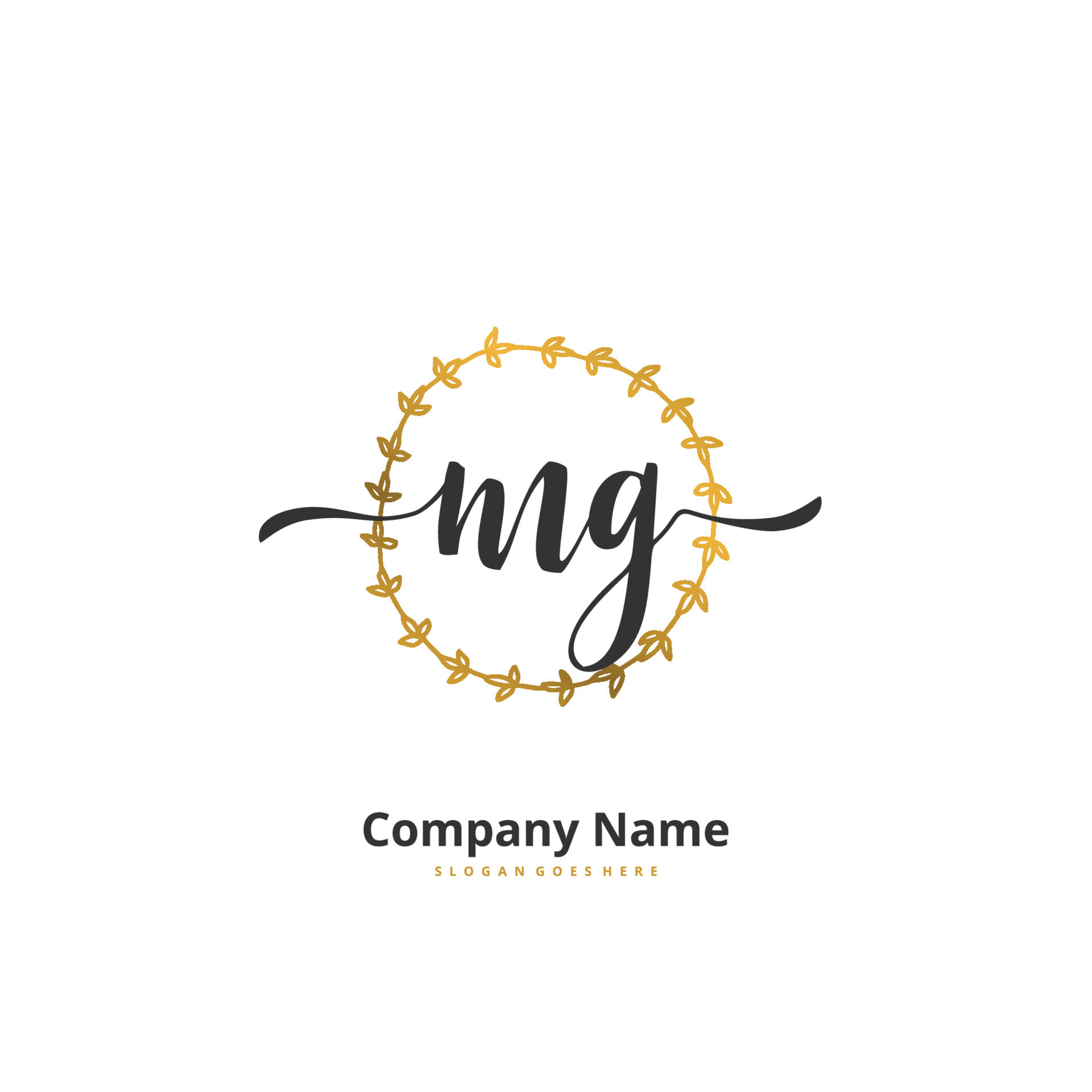 MG Initial handwriting and signature logo design with circle. Beautiful design handwritten logo ...