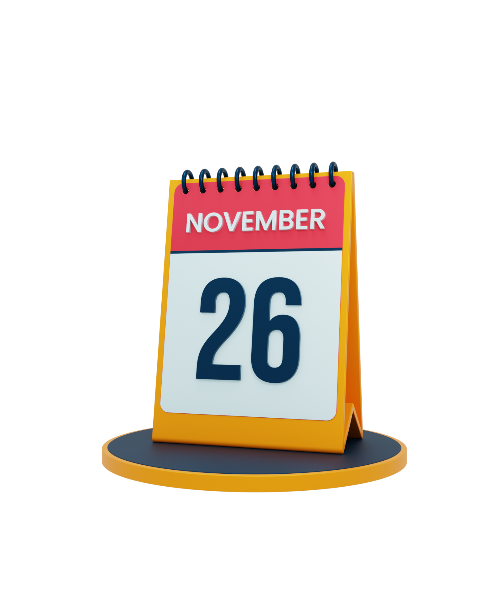 November Realistic Desk Calendar Icon 3D Illustration Date November 26 ... November Realistic Desk Calendar Icon 3D Illustration Date November 26 ...