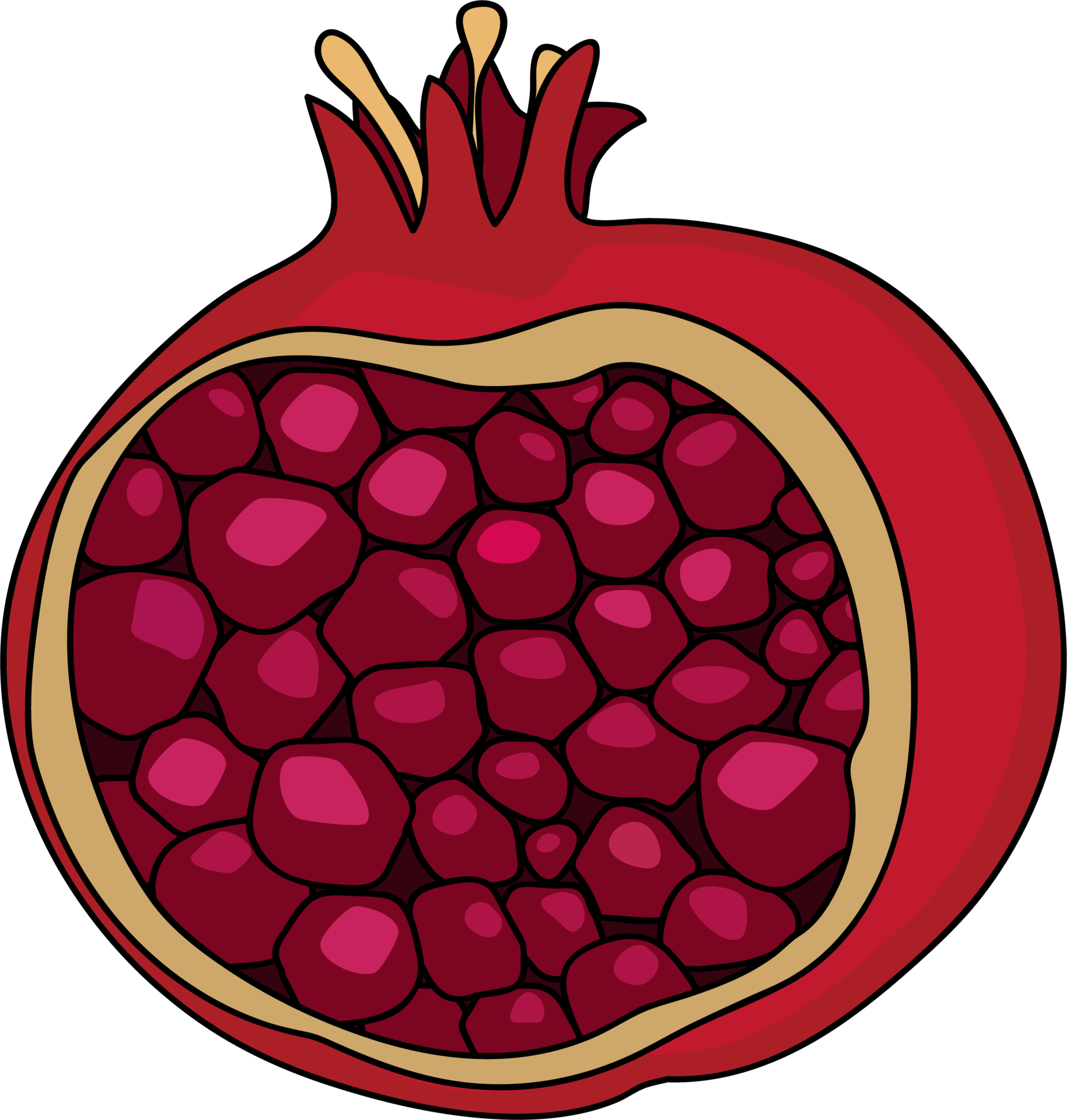 Red Pomegranate Cutting Pomegranate Ripe Pomegranate Fruit Whith Leaf