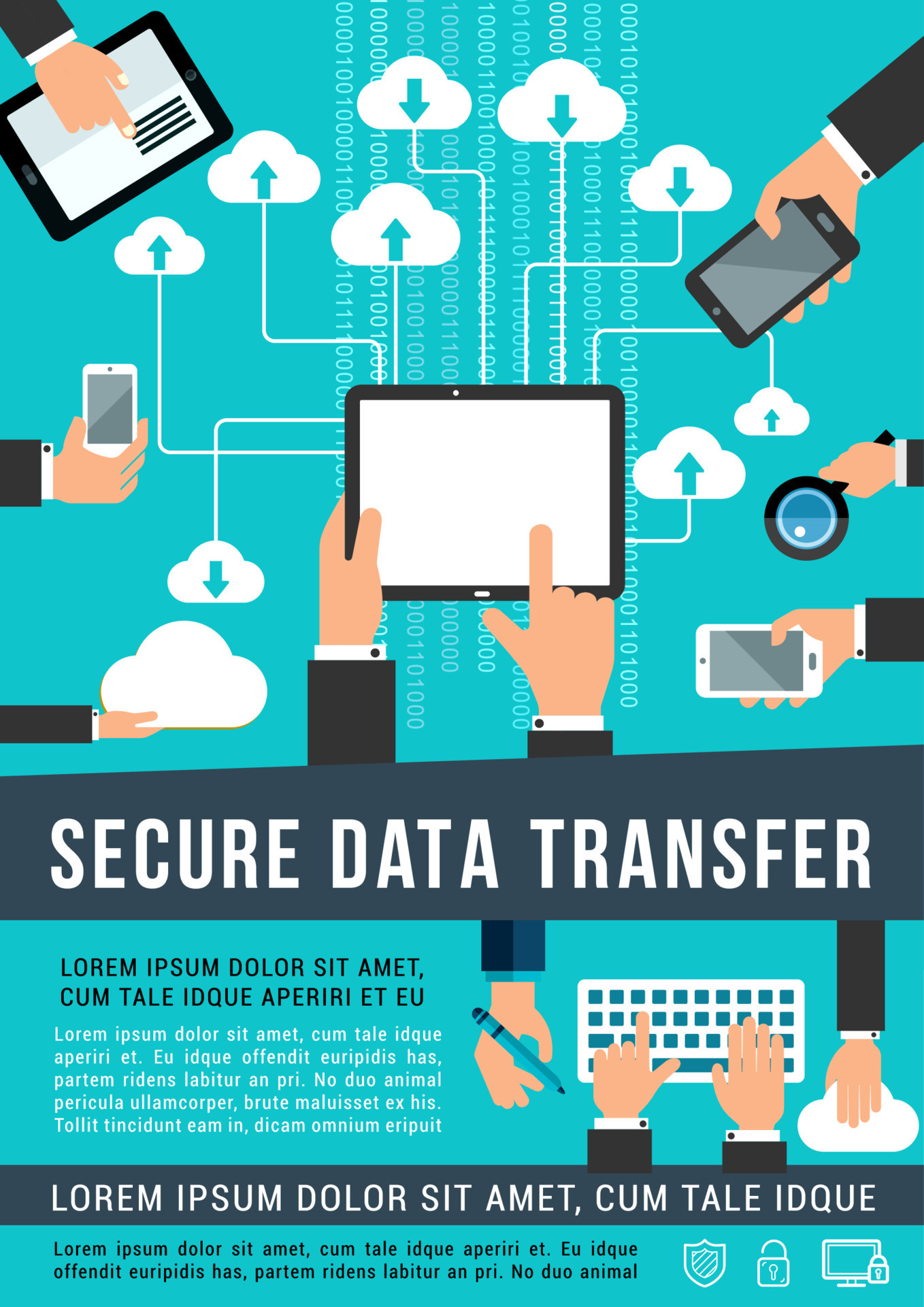 Secure data transfer data technology vector poster 13167485 Vector Art ... Secure data transfer data technology vector poster 13167485 Vector Art ...