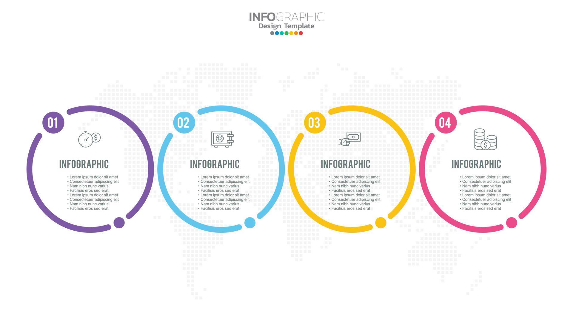 4 Steps infographic design template with icons and process. 13167673 ...