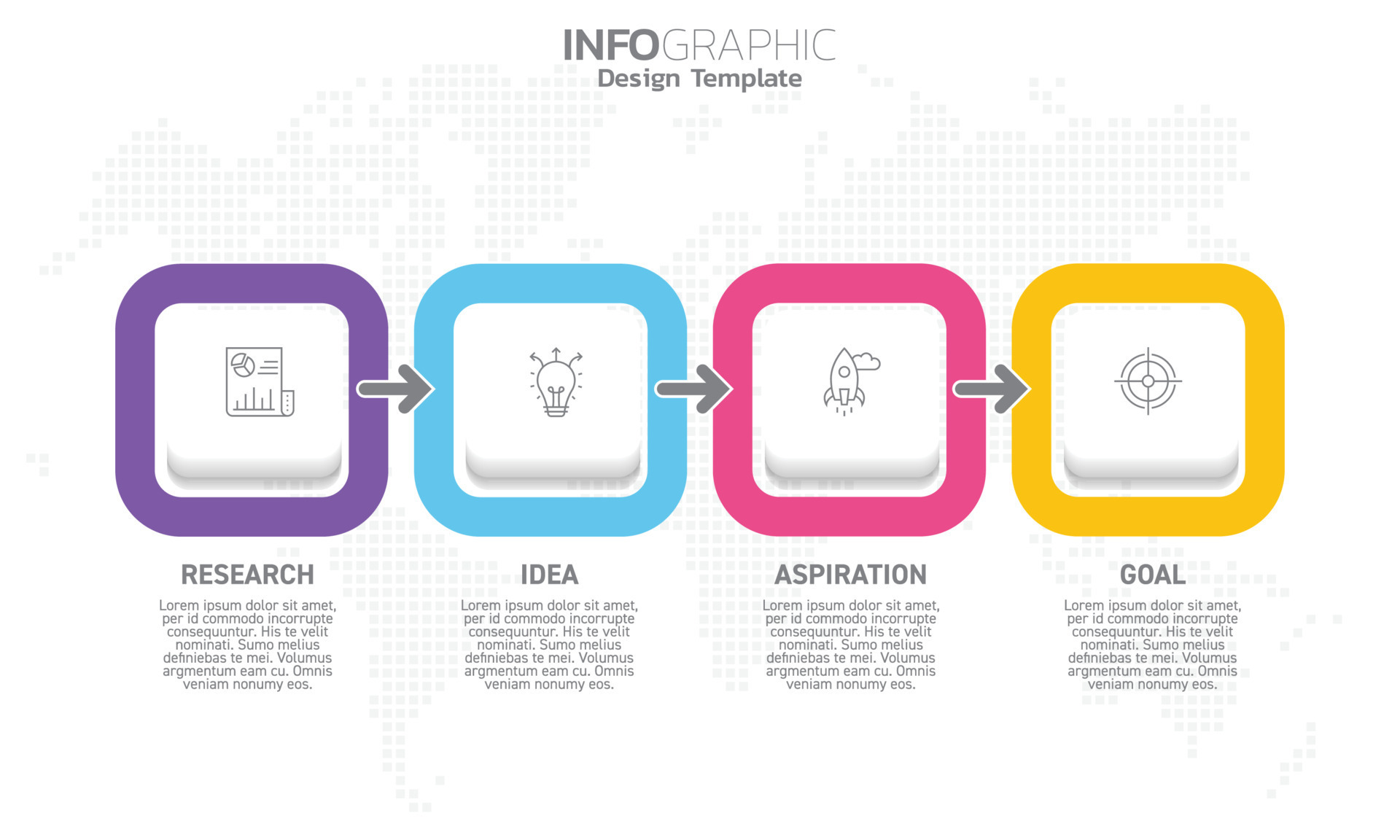 Business infographic 4 steps to success with research idea inspiration ...