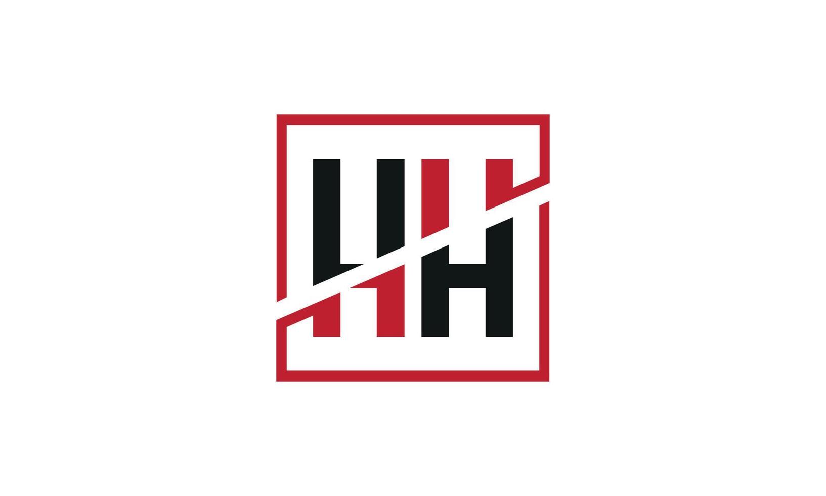 HH logo design. Initial HH letter logo monogram design in black and red ... HH logo design. Initial HH letter logo monogram design in black and red ...