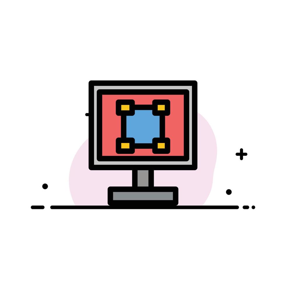 Crop Graphics Design Program Application Business Flat Line Filled Icon