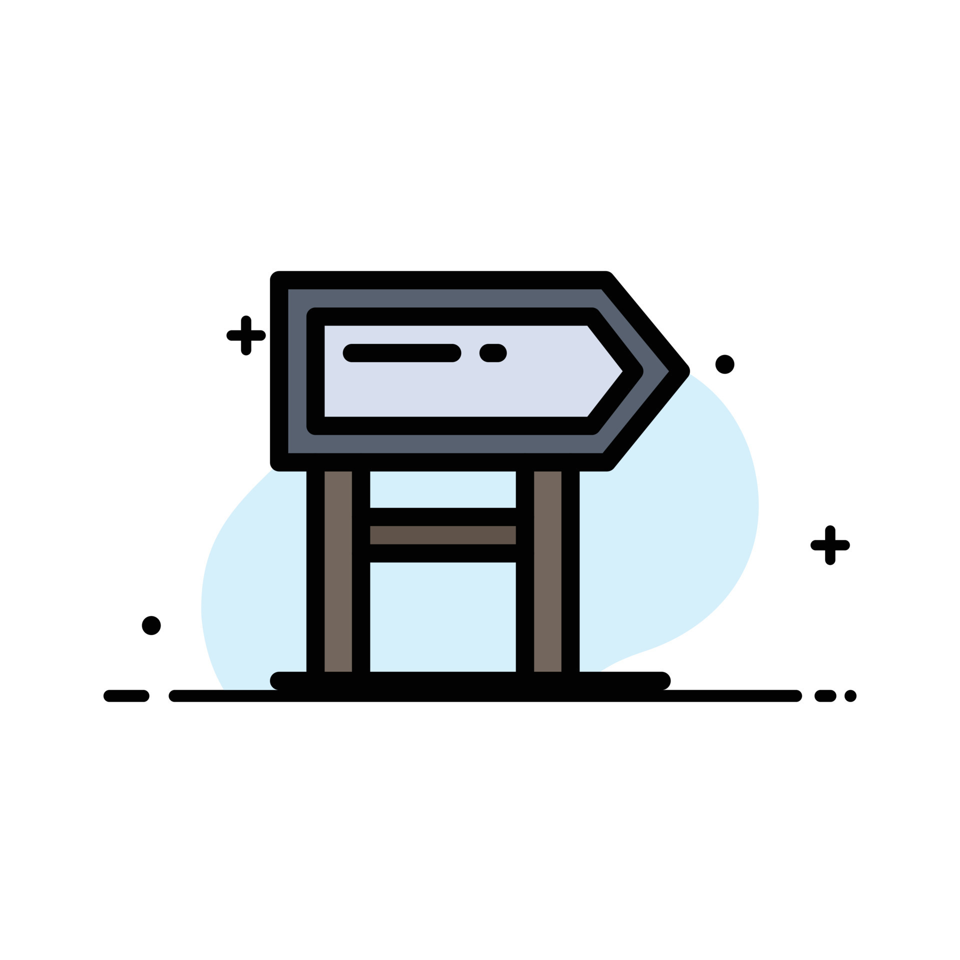 Direction Board Location Motivation Business Flat Line Filled Icon