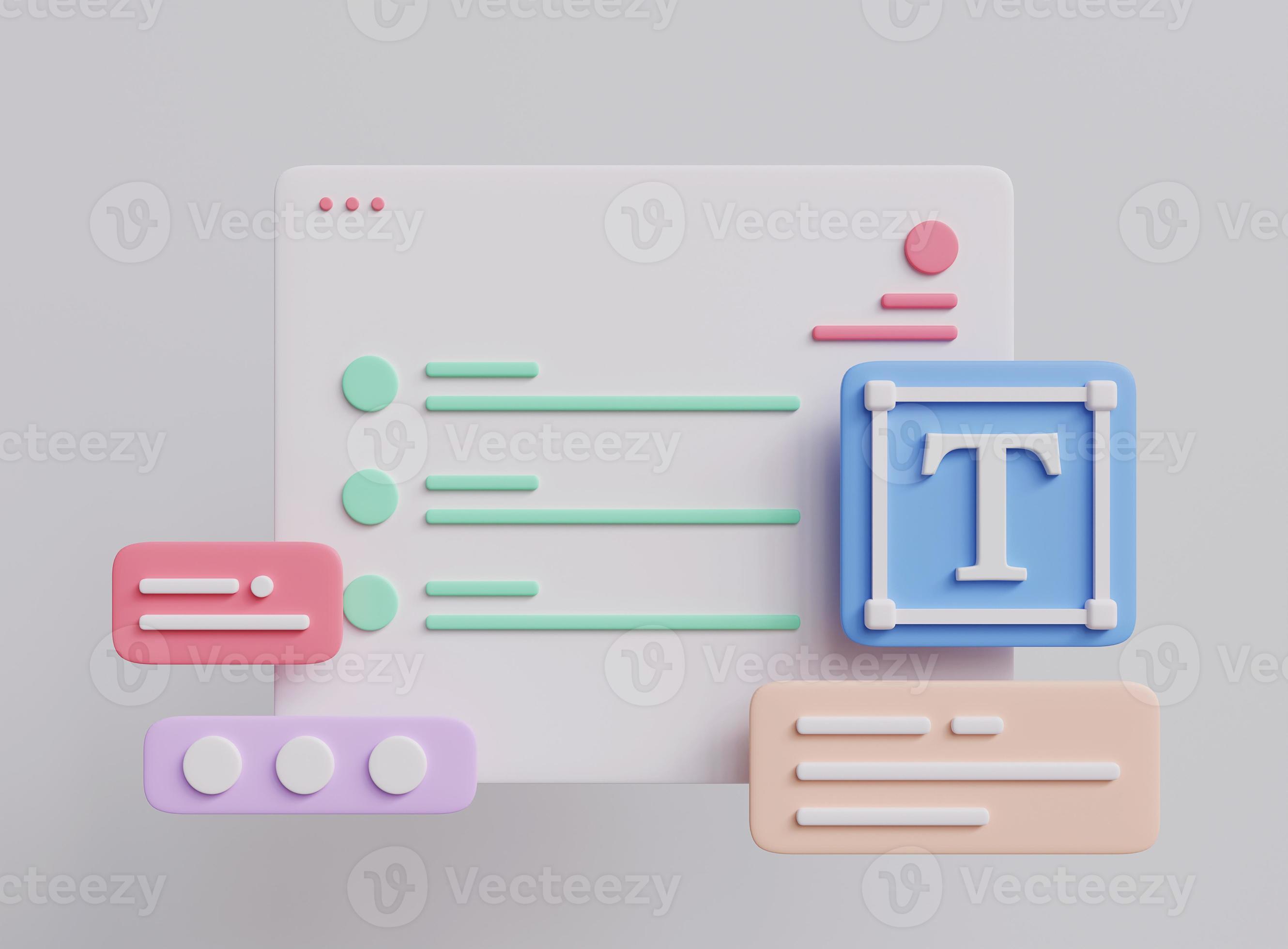Web UI UX Design concept. 3D Web development and interface design. SEO optimization marketing ...