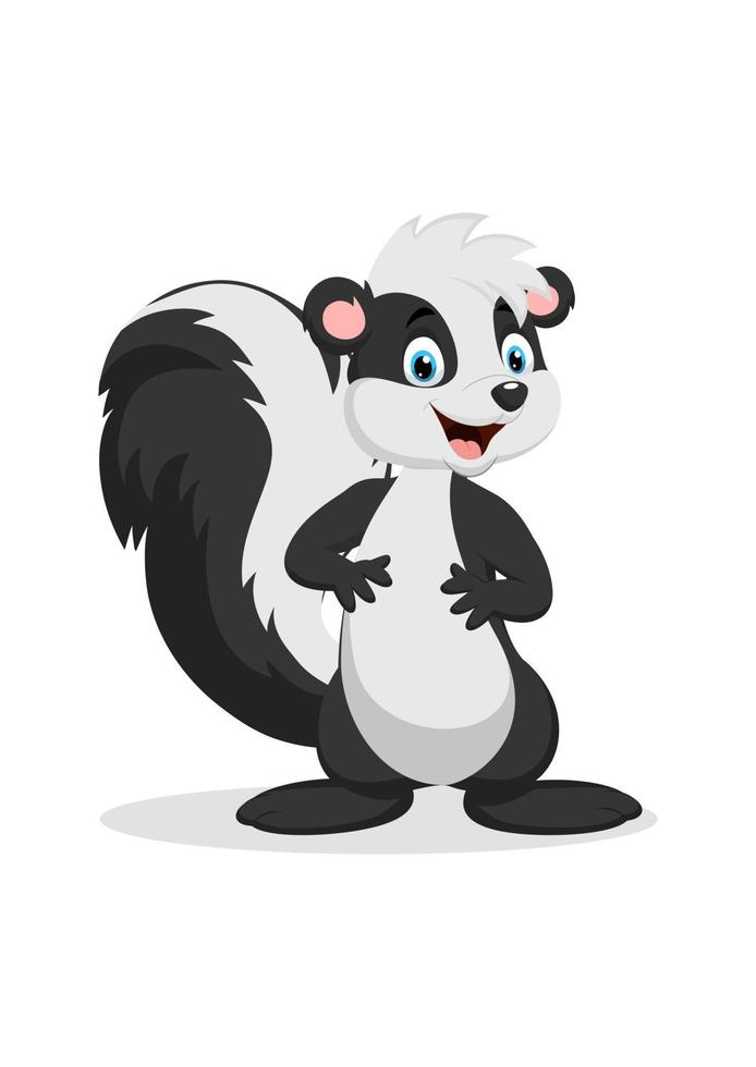 Cartoon Cute Skunk On White Background 13171553 Vector Art At Vecteezy