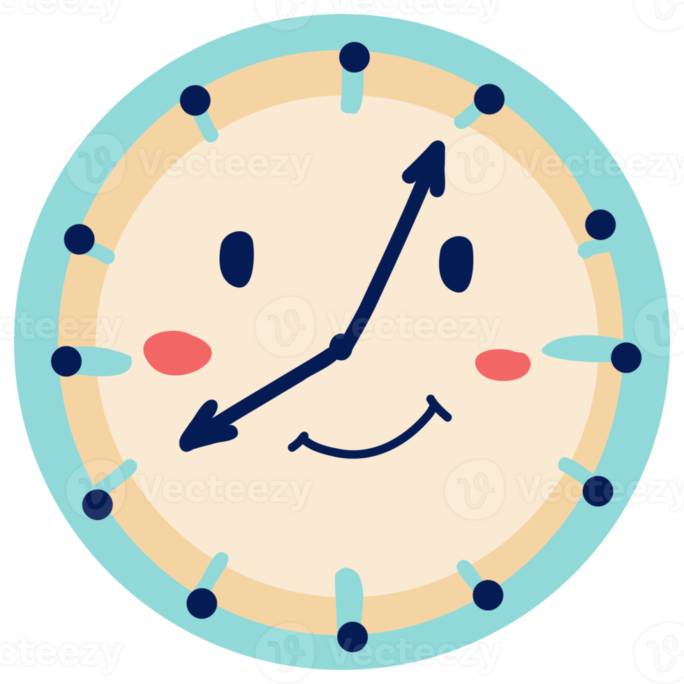 Cute Clock Alarm Clock In Flat Style 13172023 Png