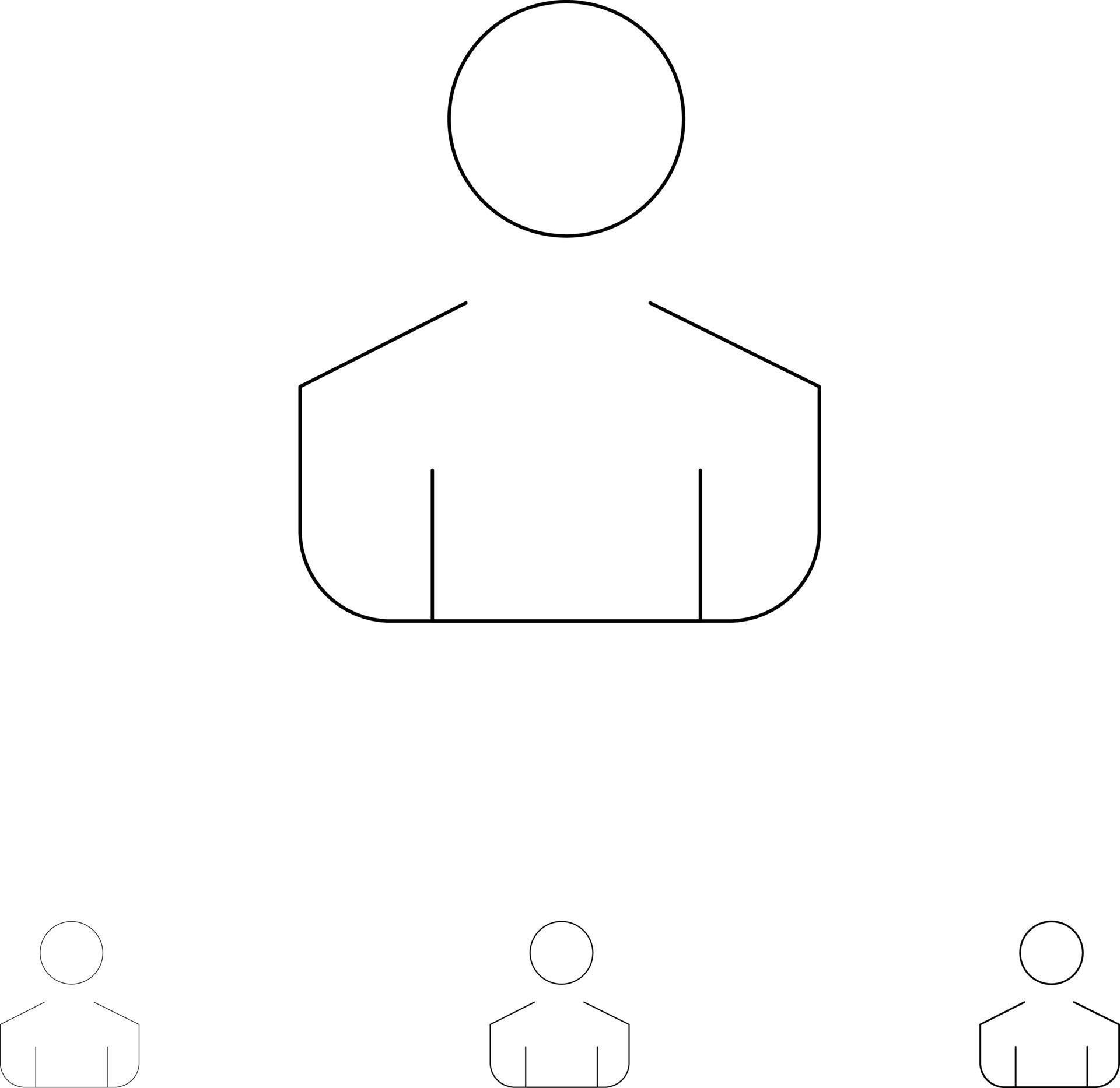 Male Man Person Bold And Thin Black Line Icon Set 13172546 Vector Art