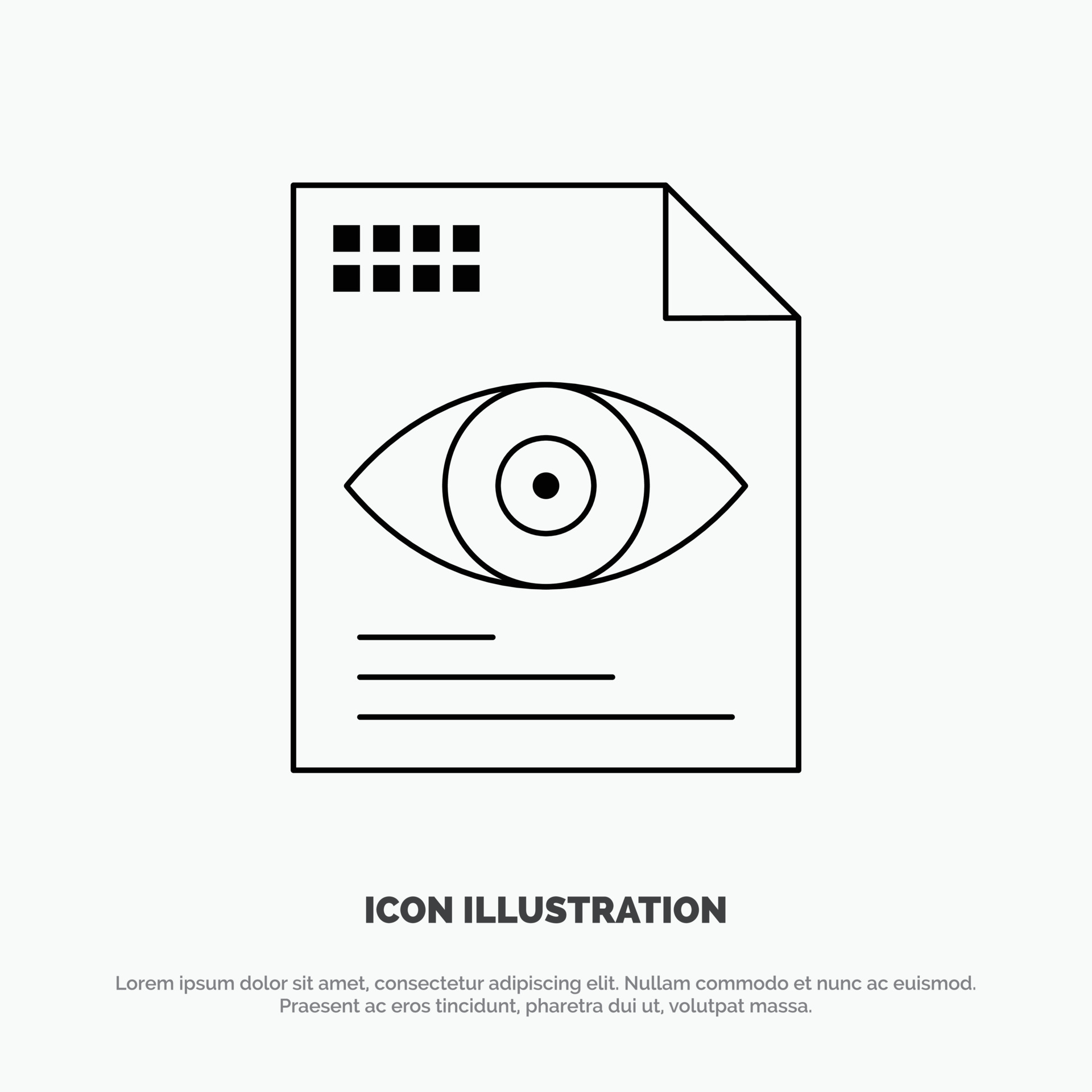 File Text Eye Computing Vector Line Icon 13173879 Vector Art At Vecteezy