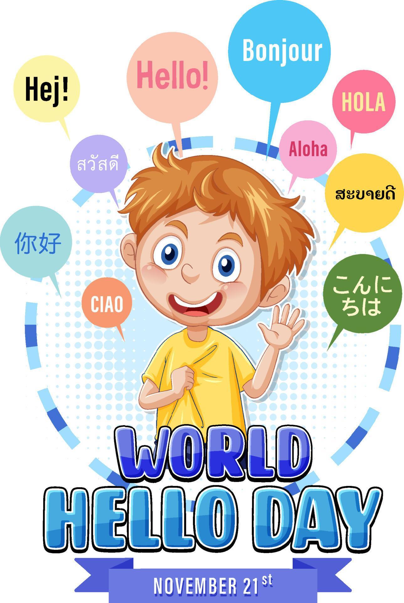 World hello day poster design 13174462 Vector Art at Vecteezy World hello day poster design 13174462 Vector Art at Vecteezy