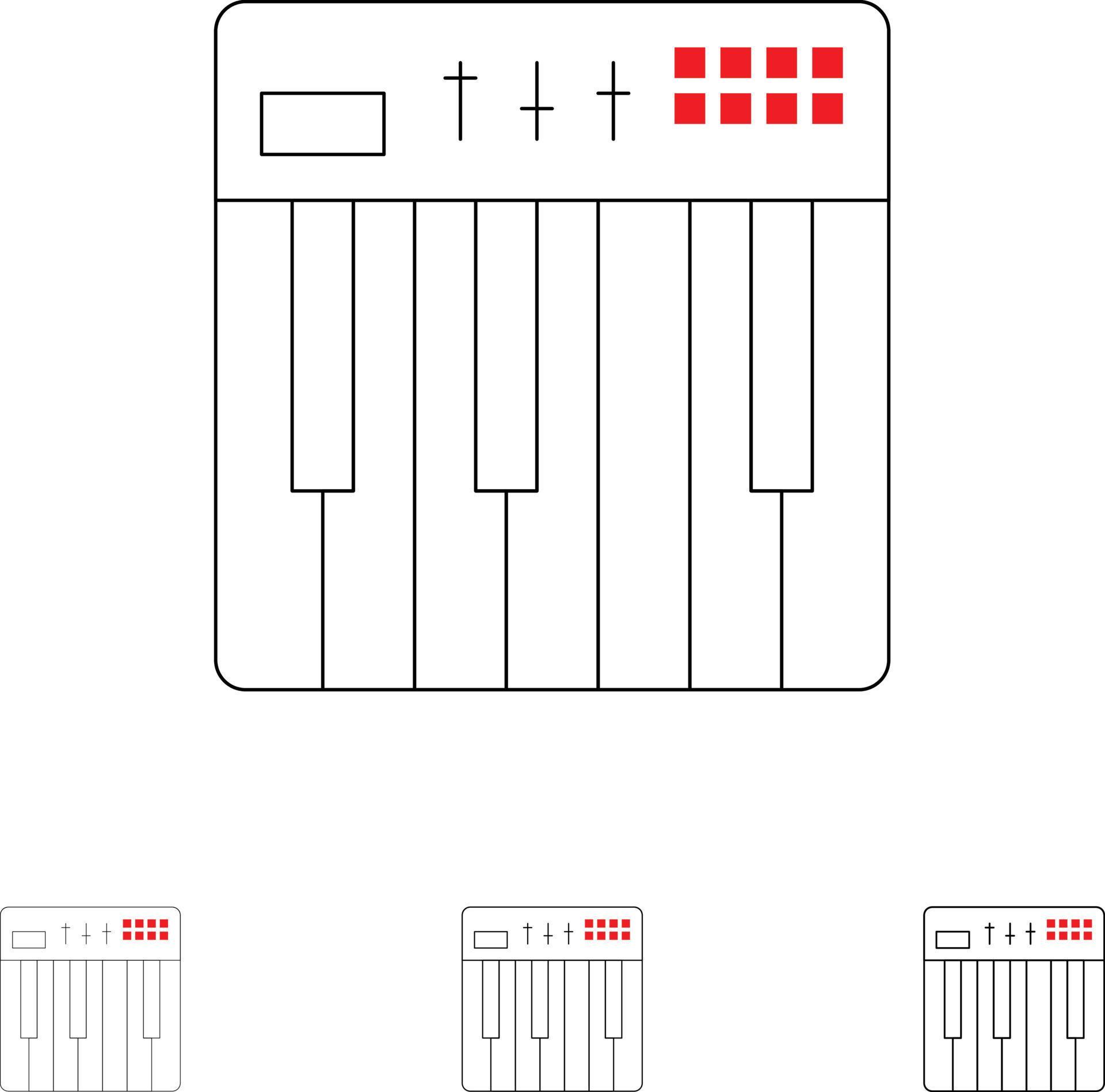 Controller Hardware Keyboard Midi Music Bold And Thin Black Line Icon Set 13174986 Vector Art At