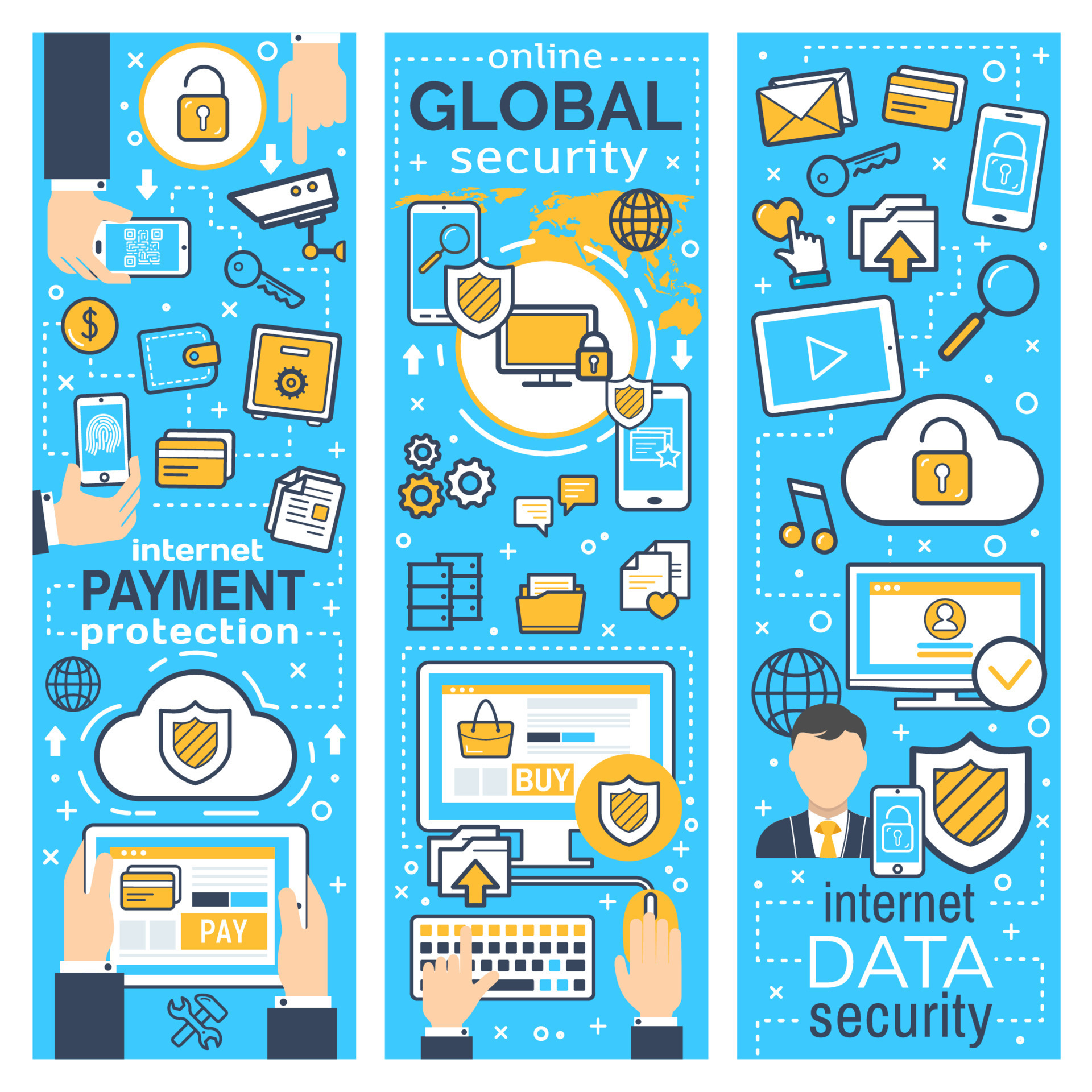 Internet security banner of data protection design 13175016 Vector Art ...