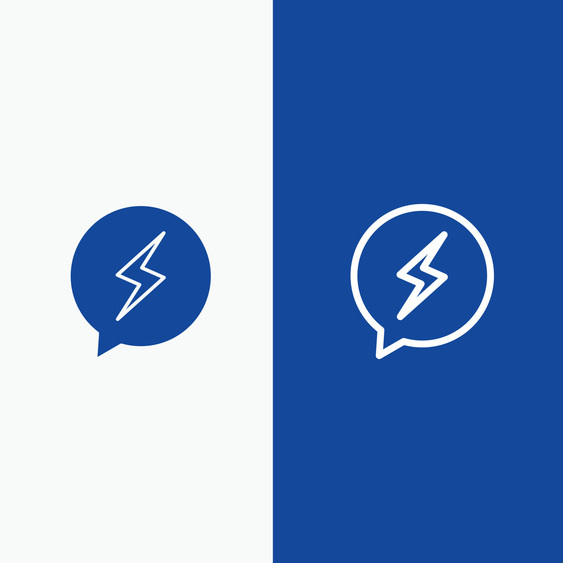 Chat Sms Chatting Power Line And Glyph Solid Icon Blue Banner Line And Glyph Solid Icon Blue