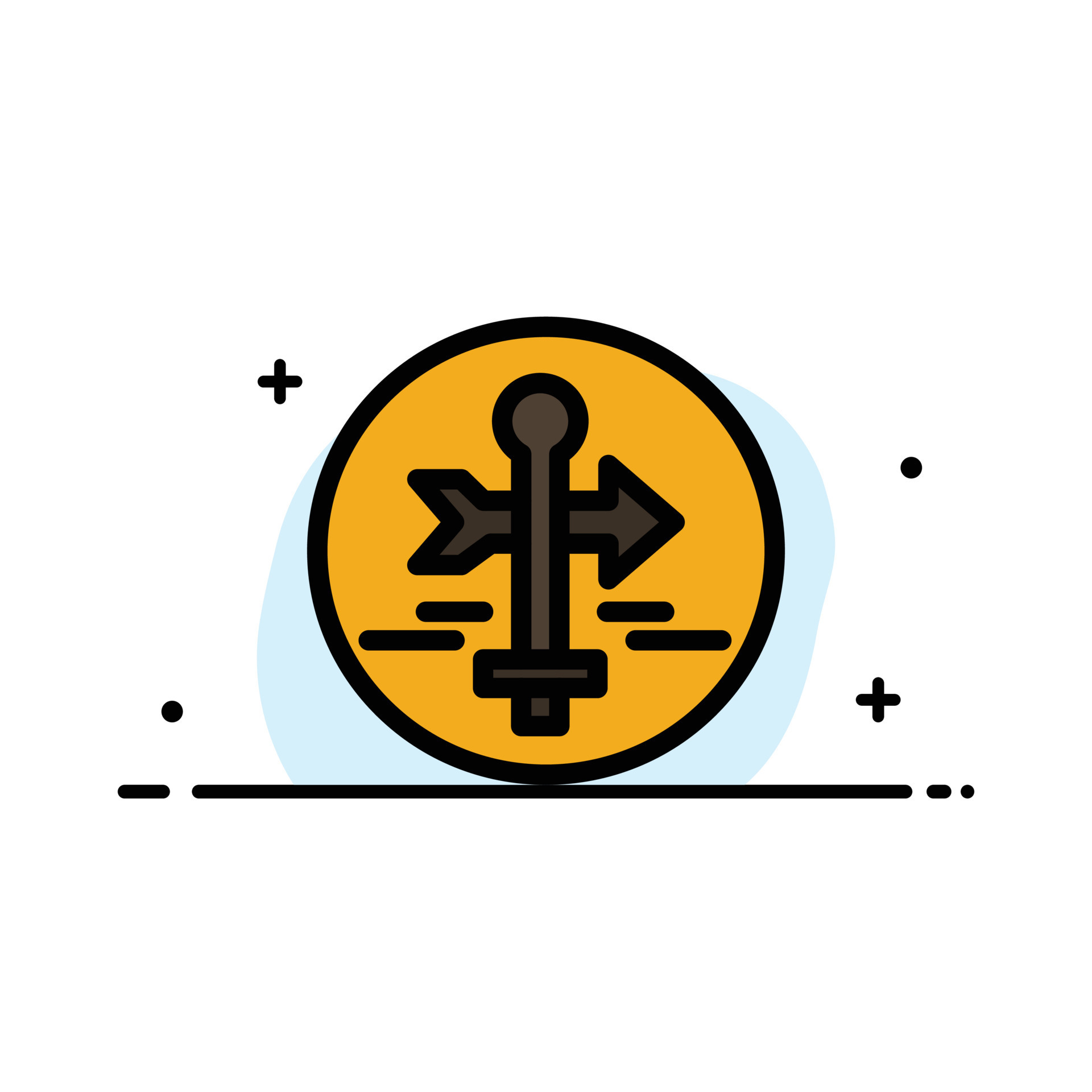 Board Guide Map Map Pointer Travel Business Flat Line Filled Icon Vector Banner Template ...