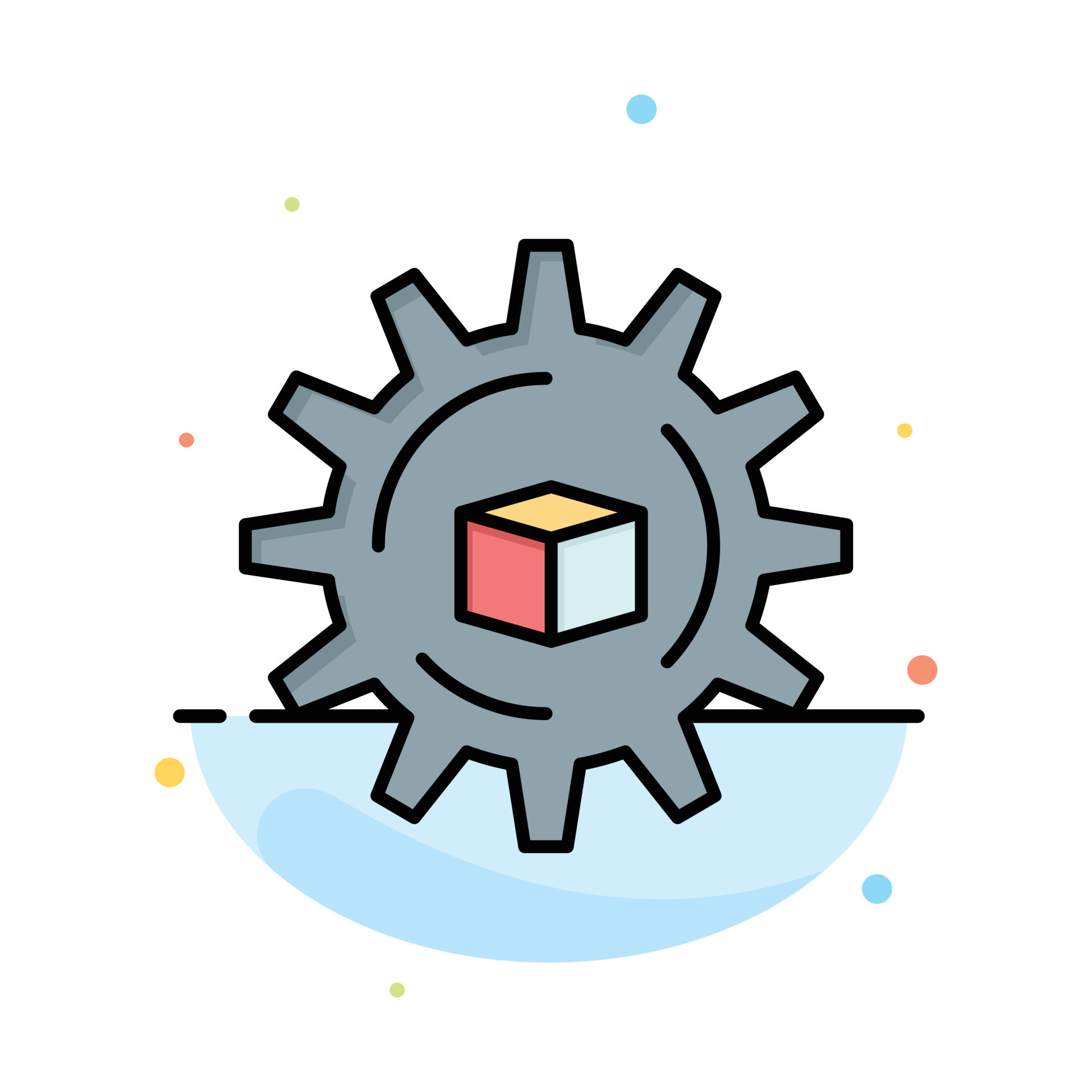 Automated Data Solution Science Abstract Flat Color Icon Template ...