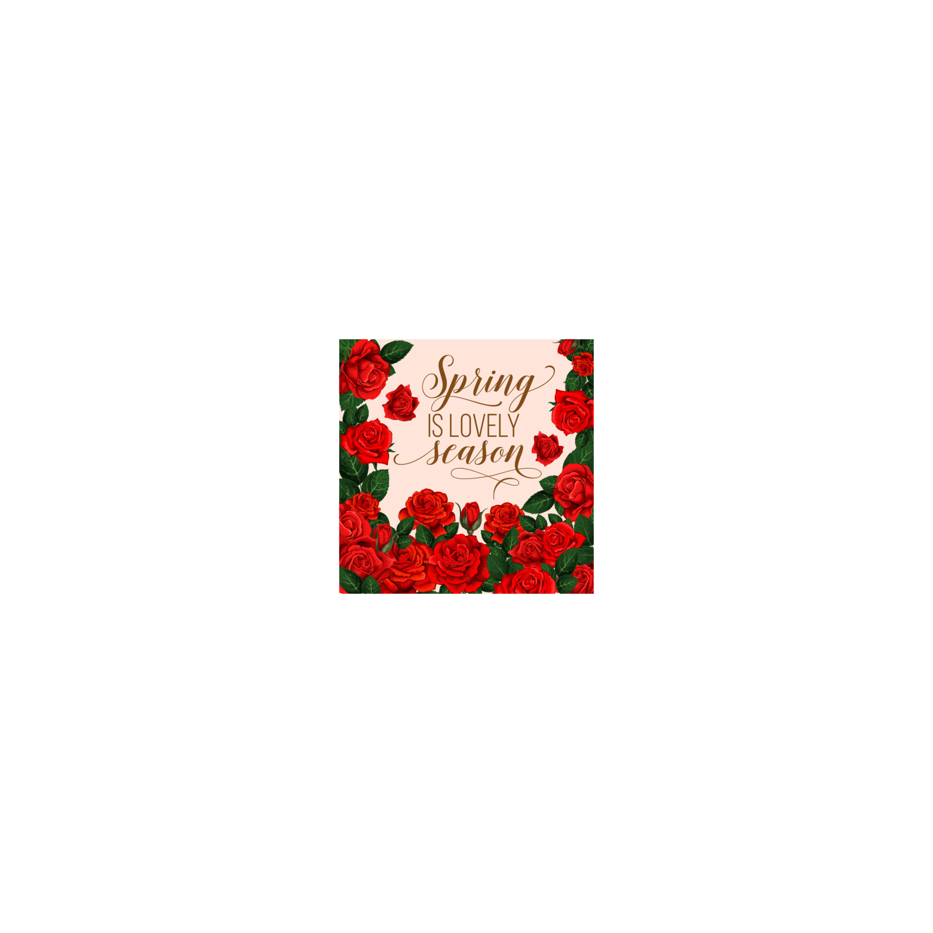 Spring Vector Design With Roses 13176054 Vector Art At Vecteezy
