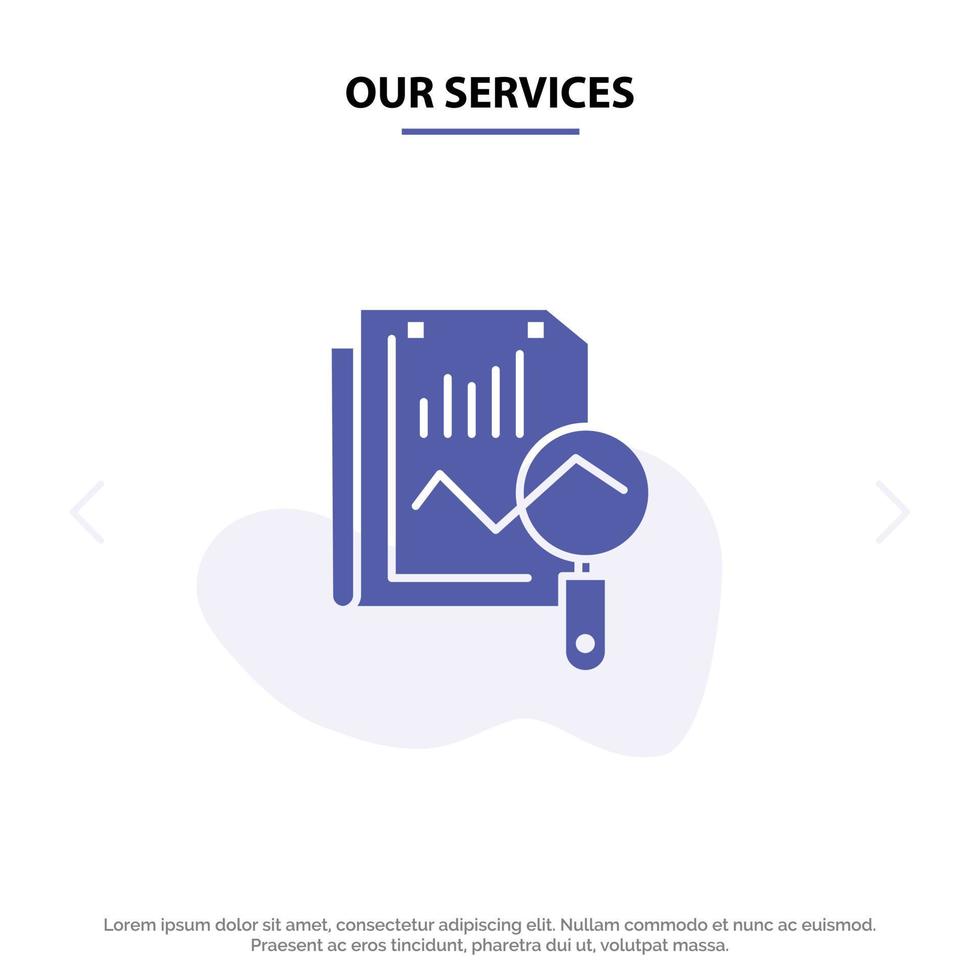 Our Services File Static Search Computing Solid Glyph Icon Web Card