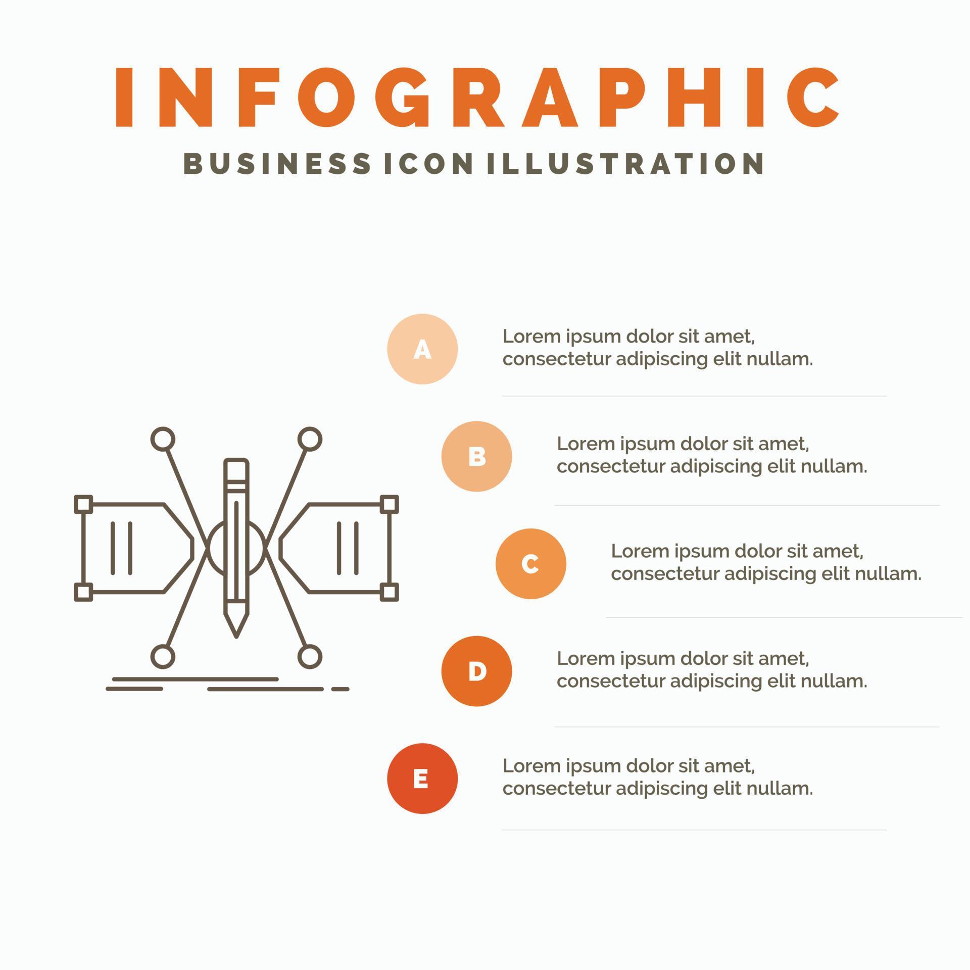 Architect Constructing Grid Sketch Structure Infographics Template